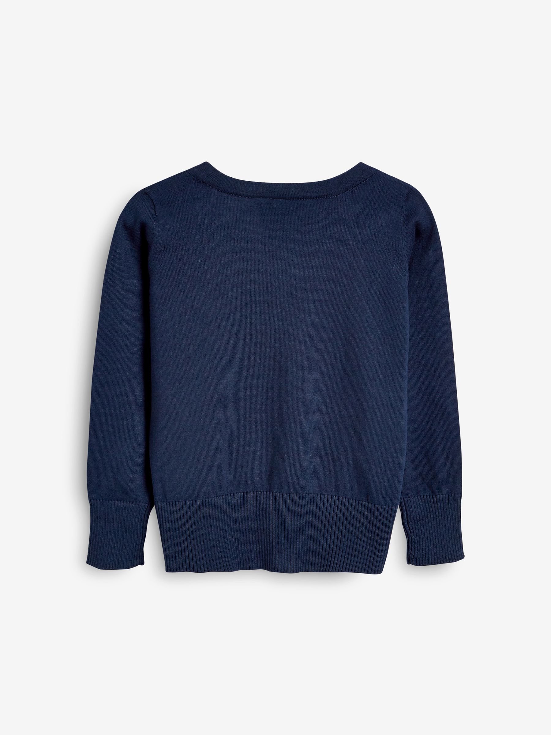 Buy Navy Blue Cotton Rich School V-Neck Cardigan (3-16yrs) from the ...