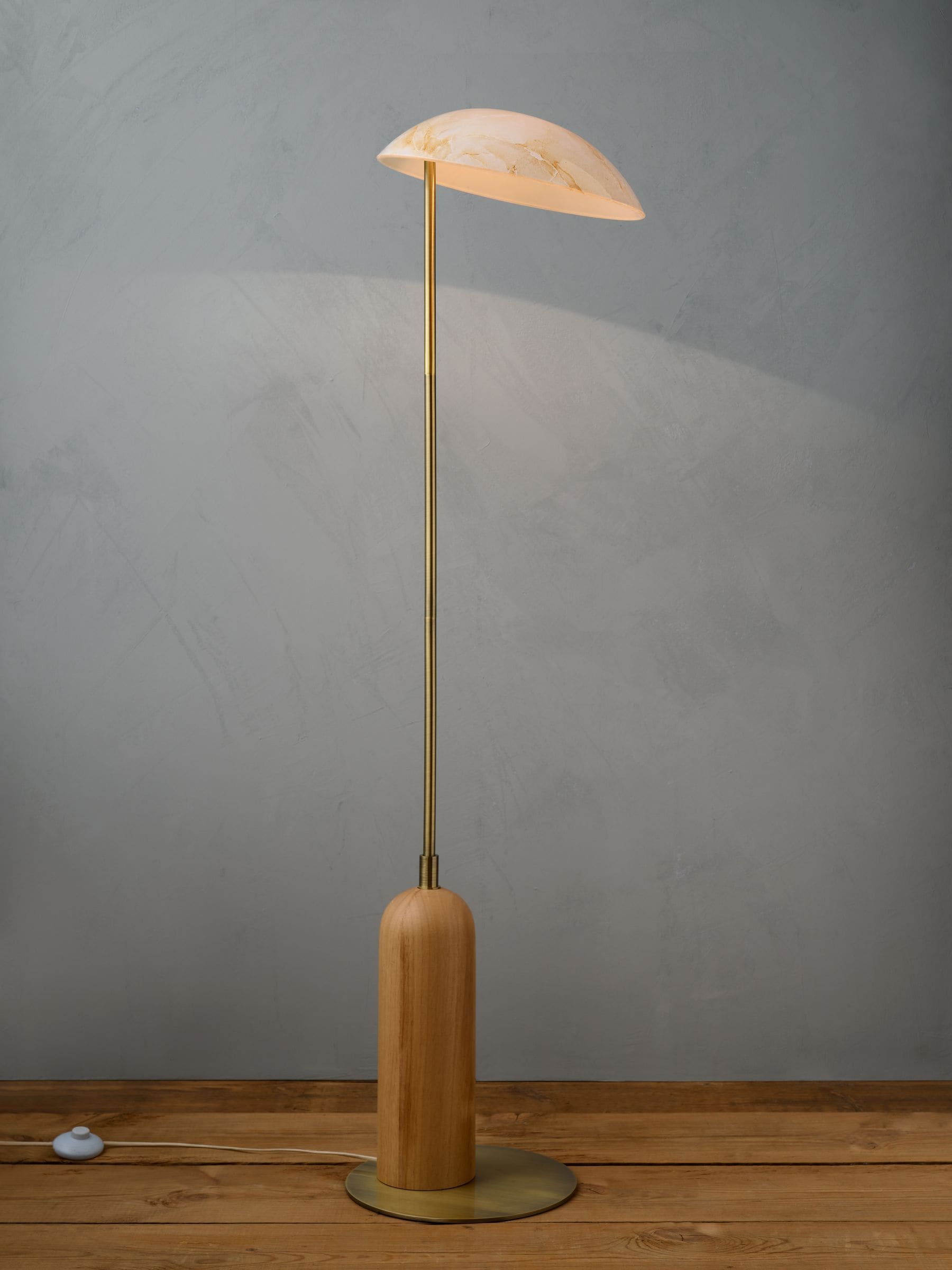 French Connection Wood Sambreel Floor Lamp