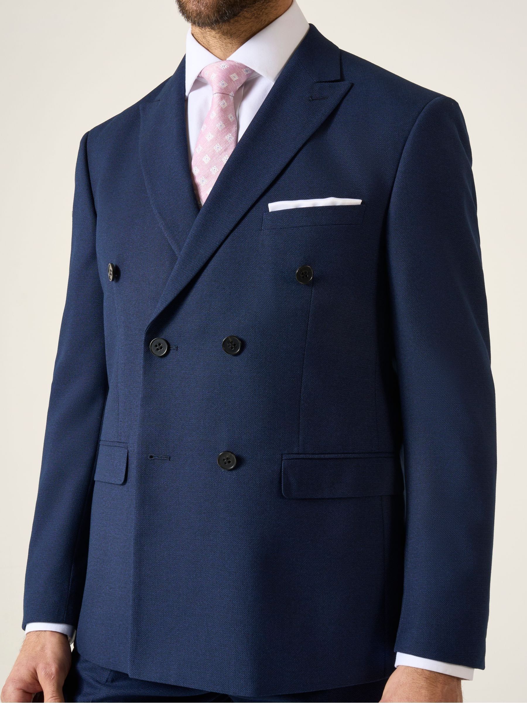 Buy Skopes Navy Blue Double Breasted Harcourt Suit Jacket from the Next ...