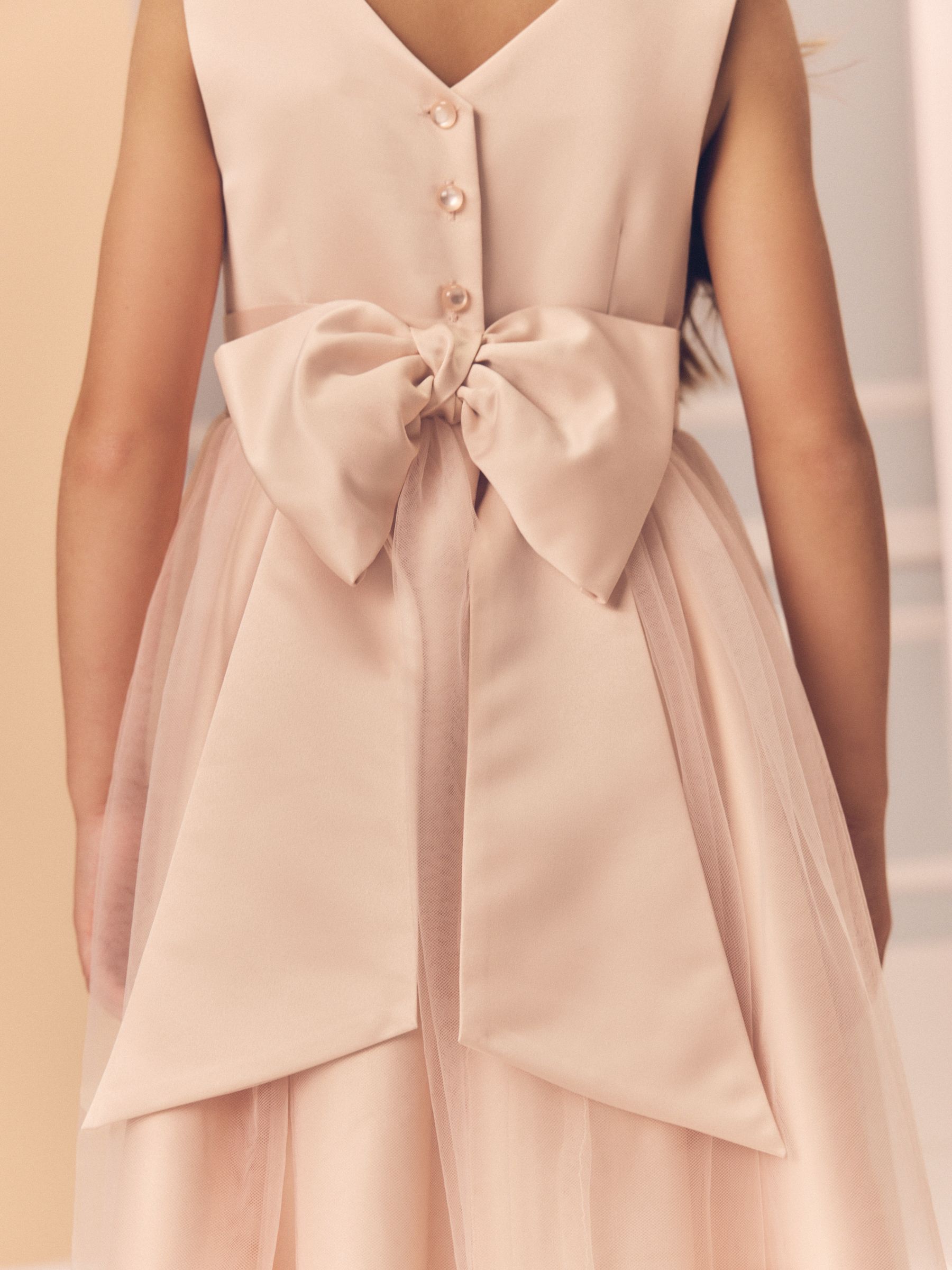 Buy Pink Flower Girl Bow Dress (3mths-16yrs) from the Next UK online shop