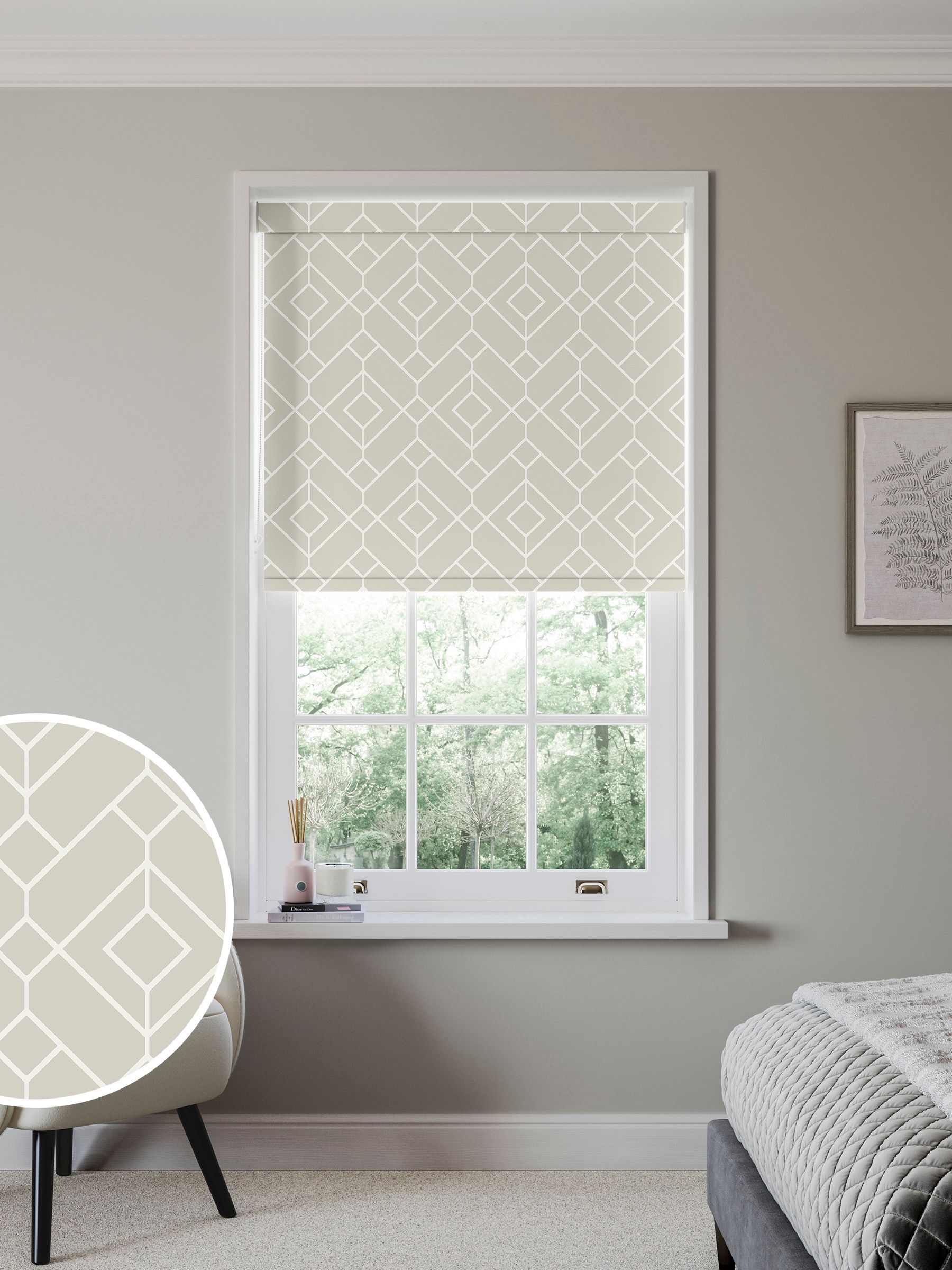 Buy Natural Lattice Geo Made to Measure Roller Blind from the Next UK ...