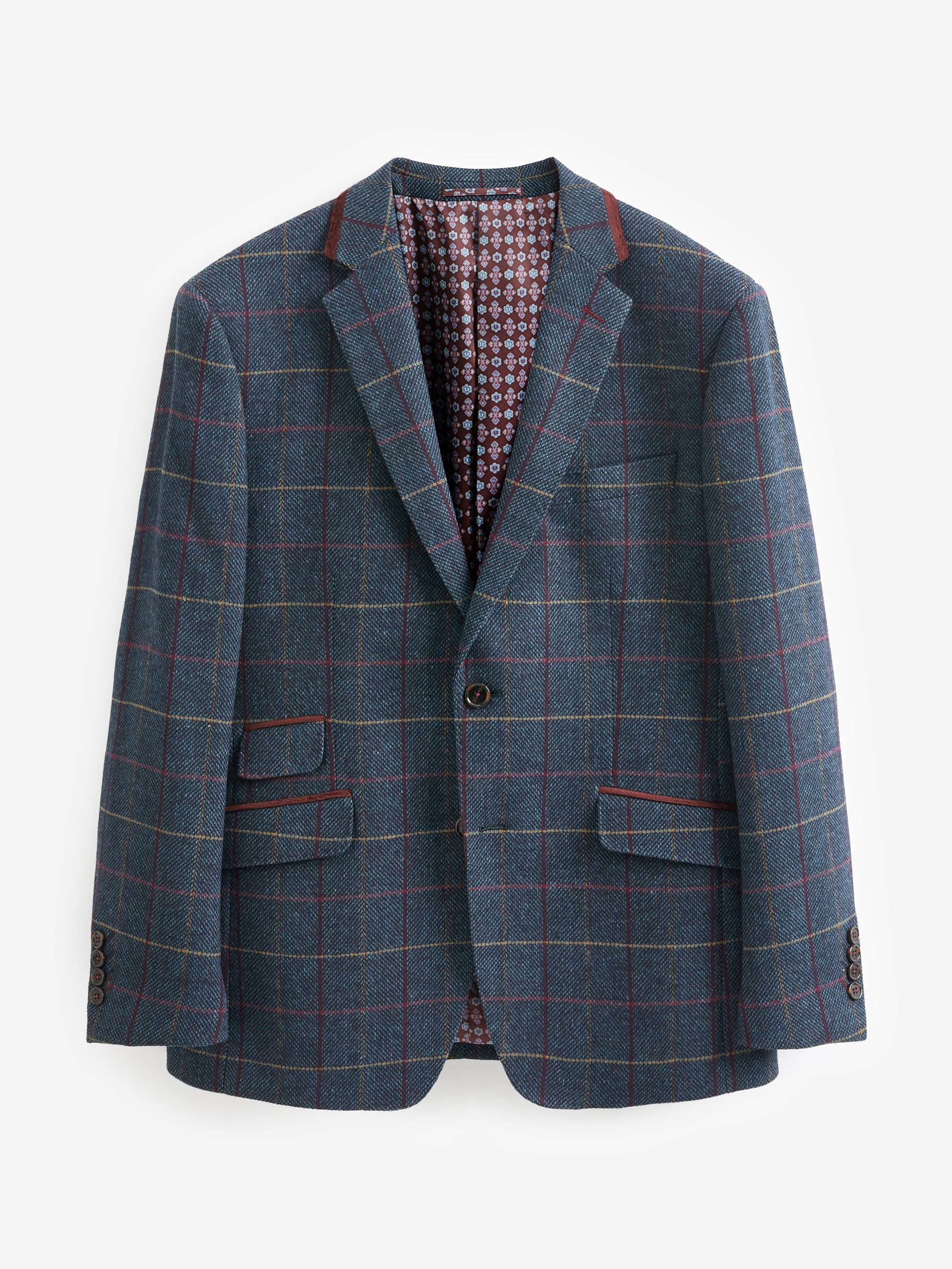 Buy Skopes Blue Doyle Tweed Tailored Wool Blend Suit: Jacket from Next ...