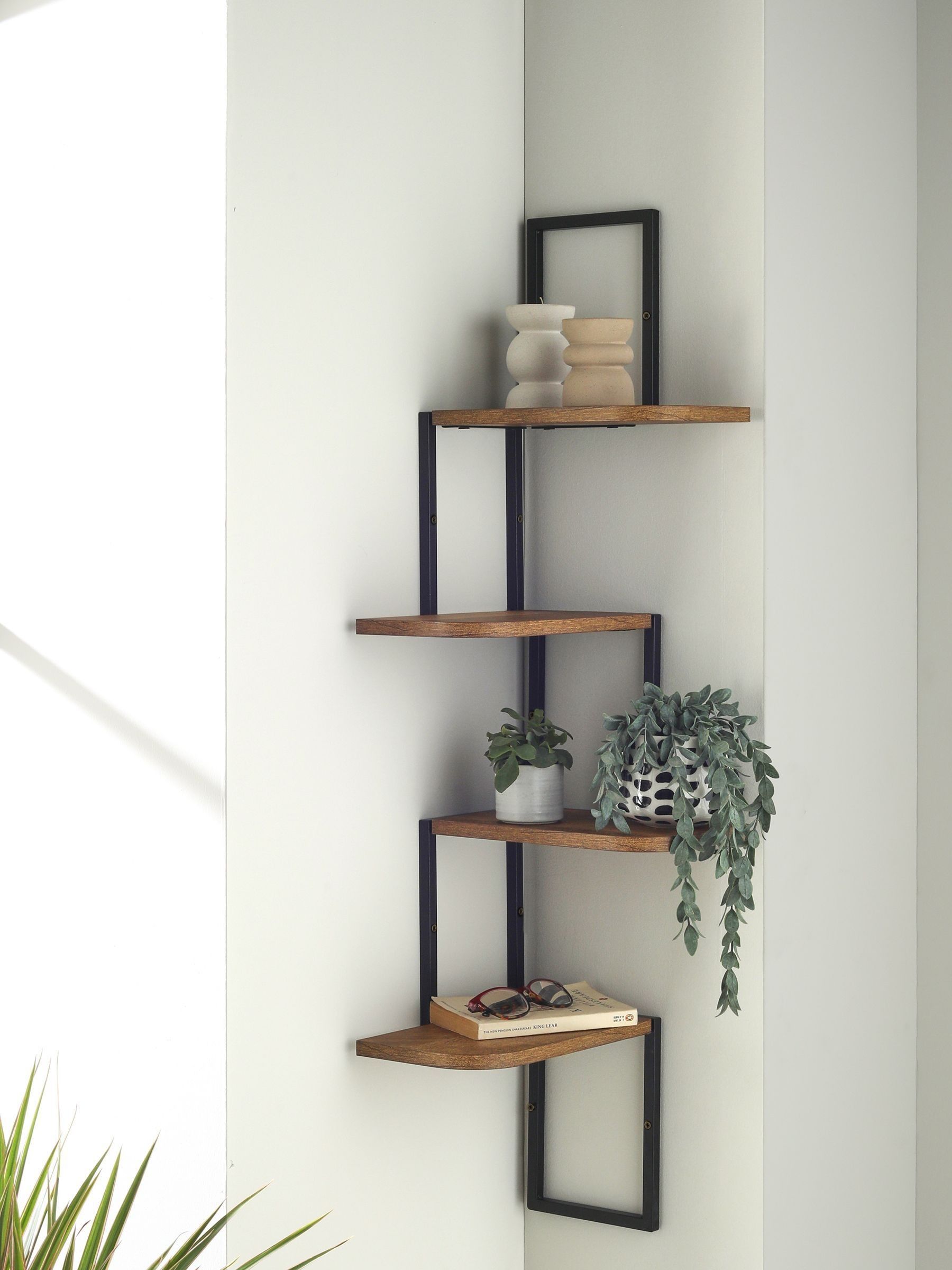 Buy Dark Wood Corner Wall Shelves from the Next UK online shop