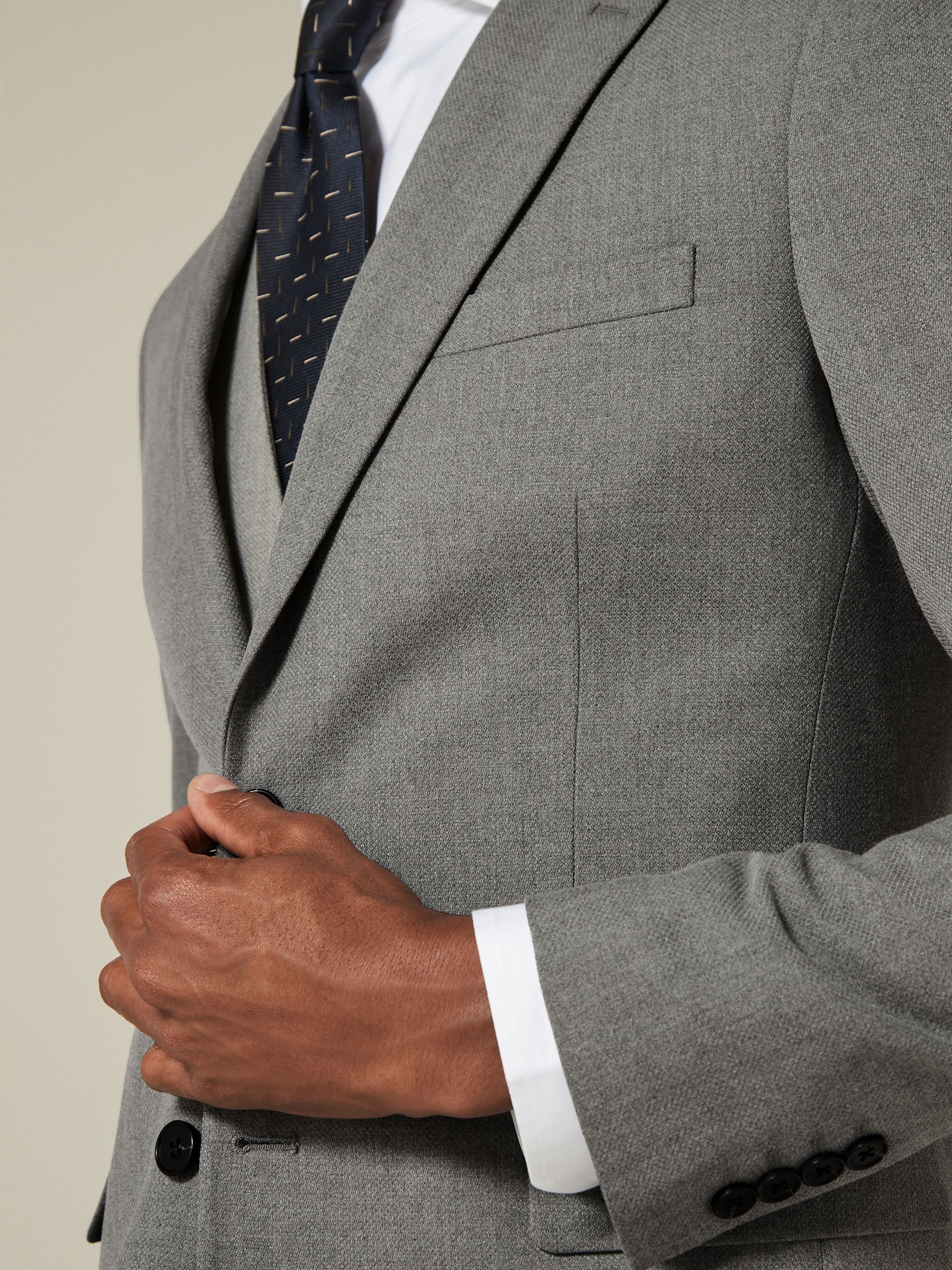 Buy Grey Slim Fit Textured Suit Jacket from Next Australia