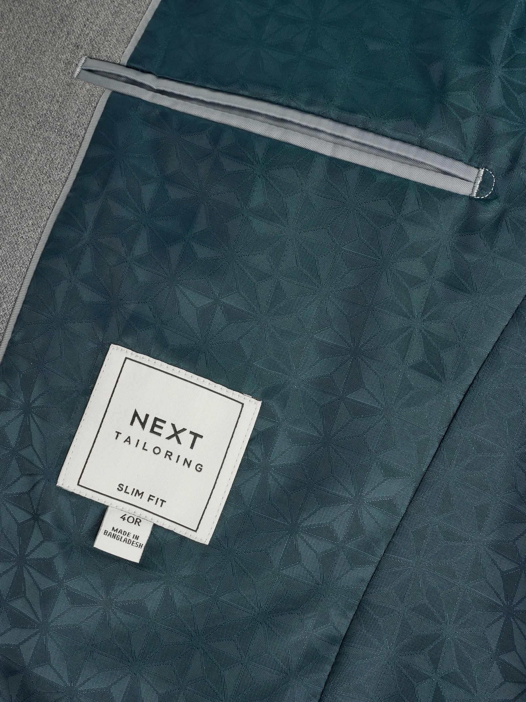 Buy Grey Slim Fit Textured Suit Jacket from Next Australia