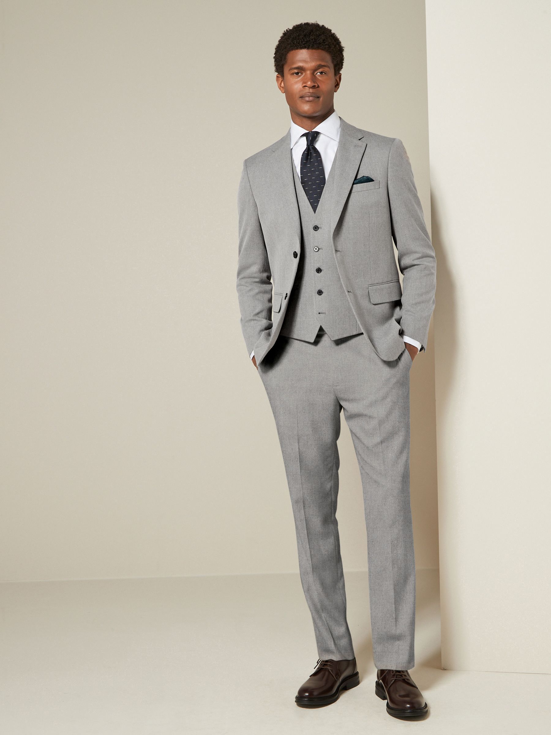 Buy Grey Textured Suit Waistcoat from Next United Arab Emirates