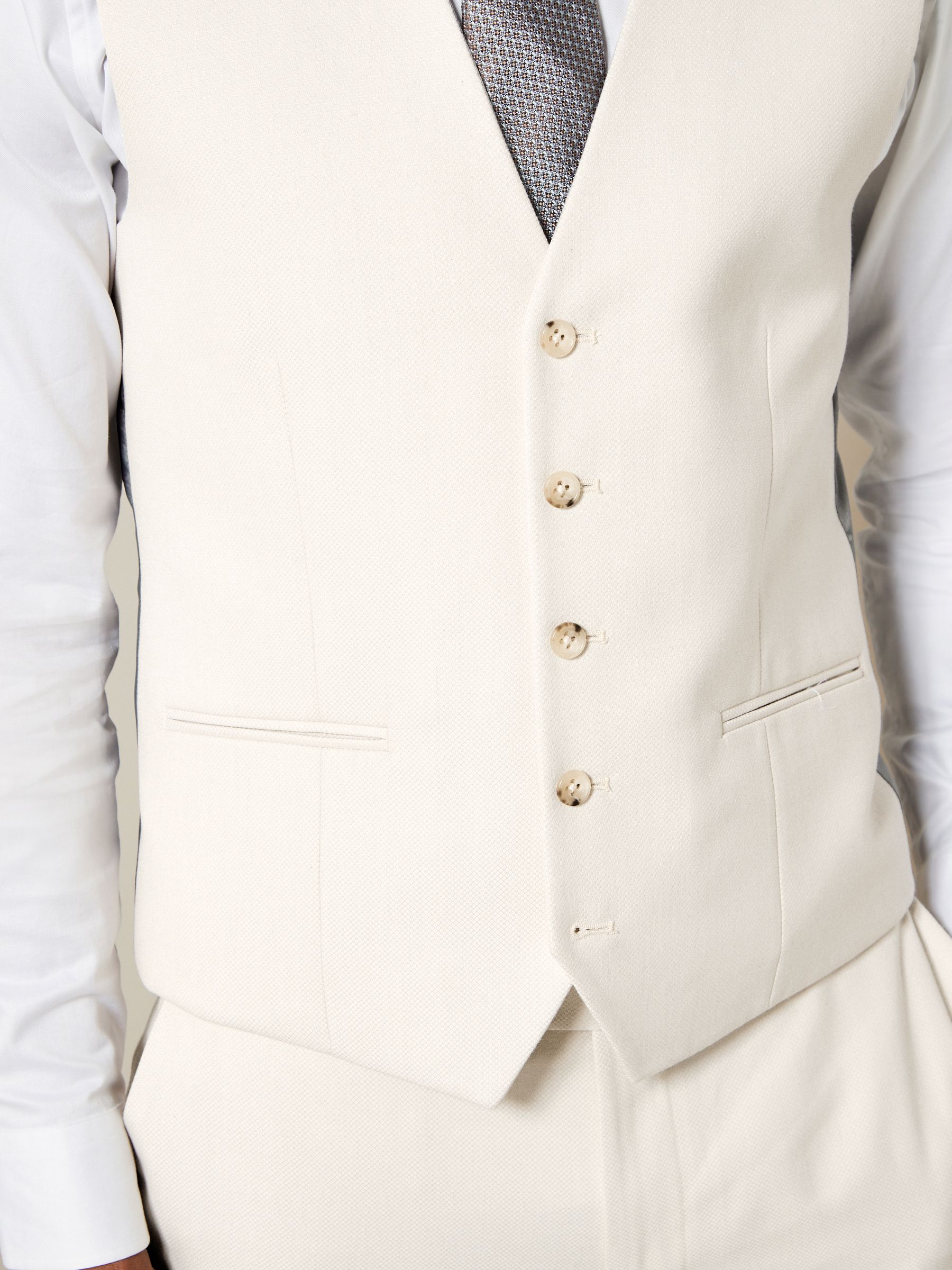 Buy Ecru Textured Suit Waistcoat from the Next UK online shop