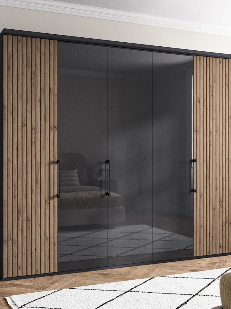 Buy Wiemann Graphite Daytona Glass Wardrobe from the Next UK online shop