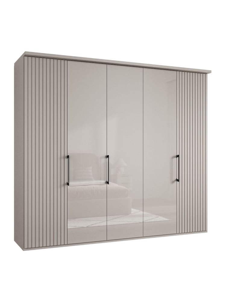 Buy Wiemann Pebble Grey Daytona Glass Wardrobe from the Next UK online shop