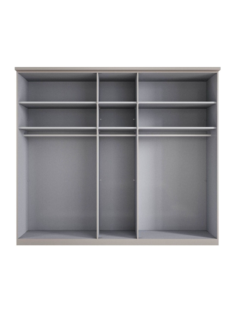 Buy Wiemann Pebble Grey Daytona Glass Wardrobe from the Next UK online shop