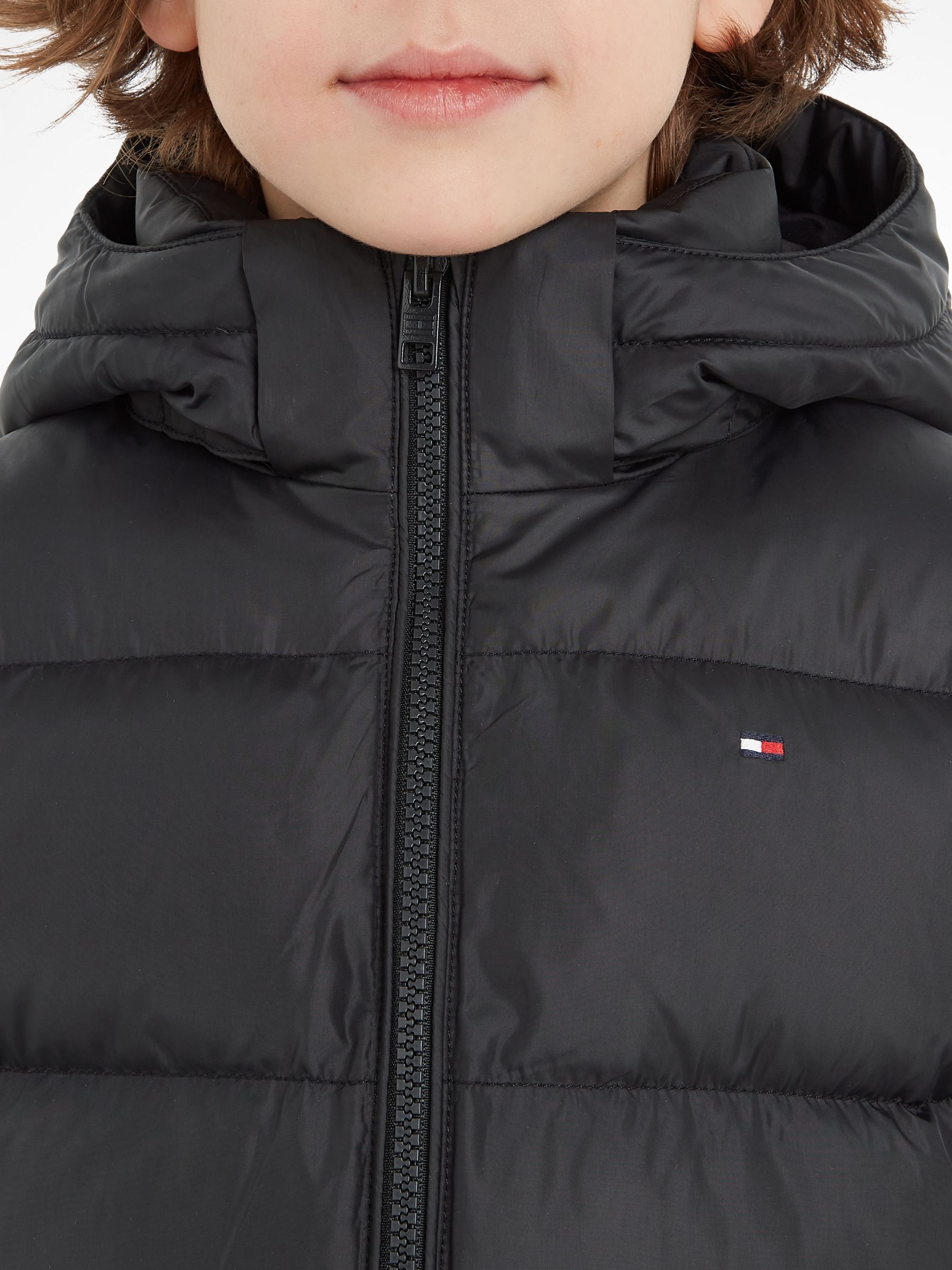 Buy Tommy Hilfiger Black Boys Essential Down Puffer Jacket from the ...