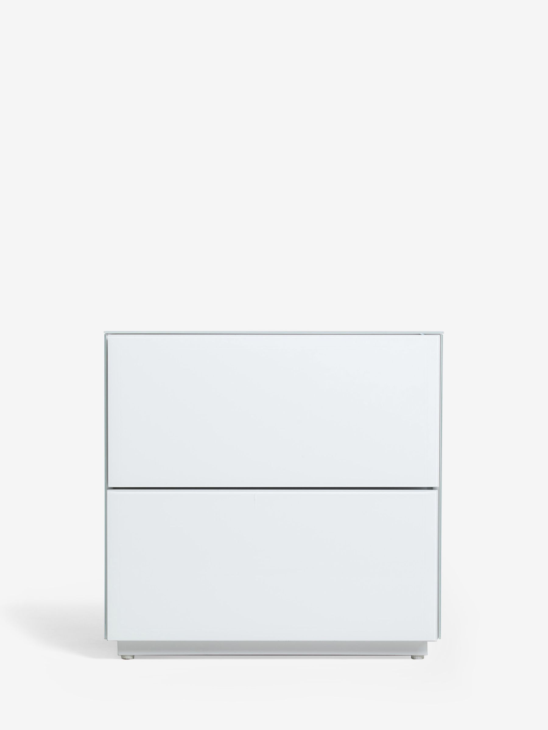 Buy White Sloane Glass Collection Luxe 2 Drawer Wide Bedside Table from ...