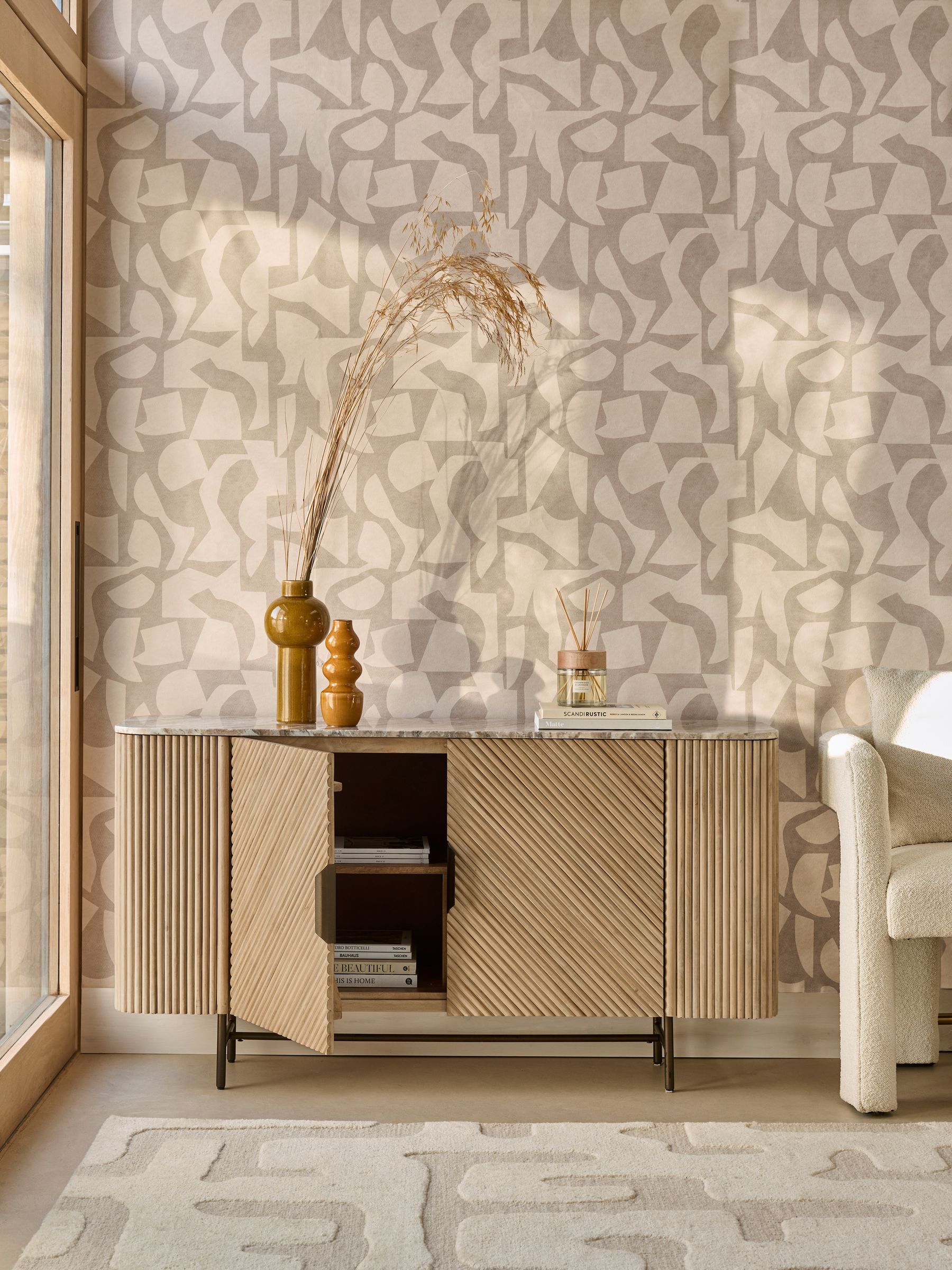 Buy Natural Valencia Marble Mango Wood Large Sideboard from the Next UK ...