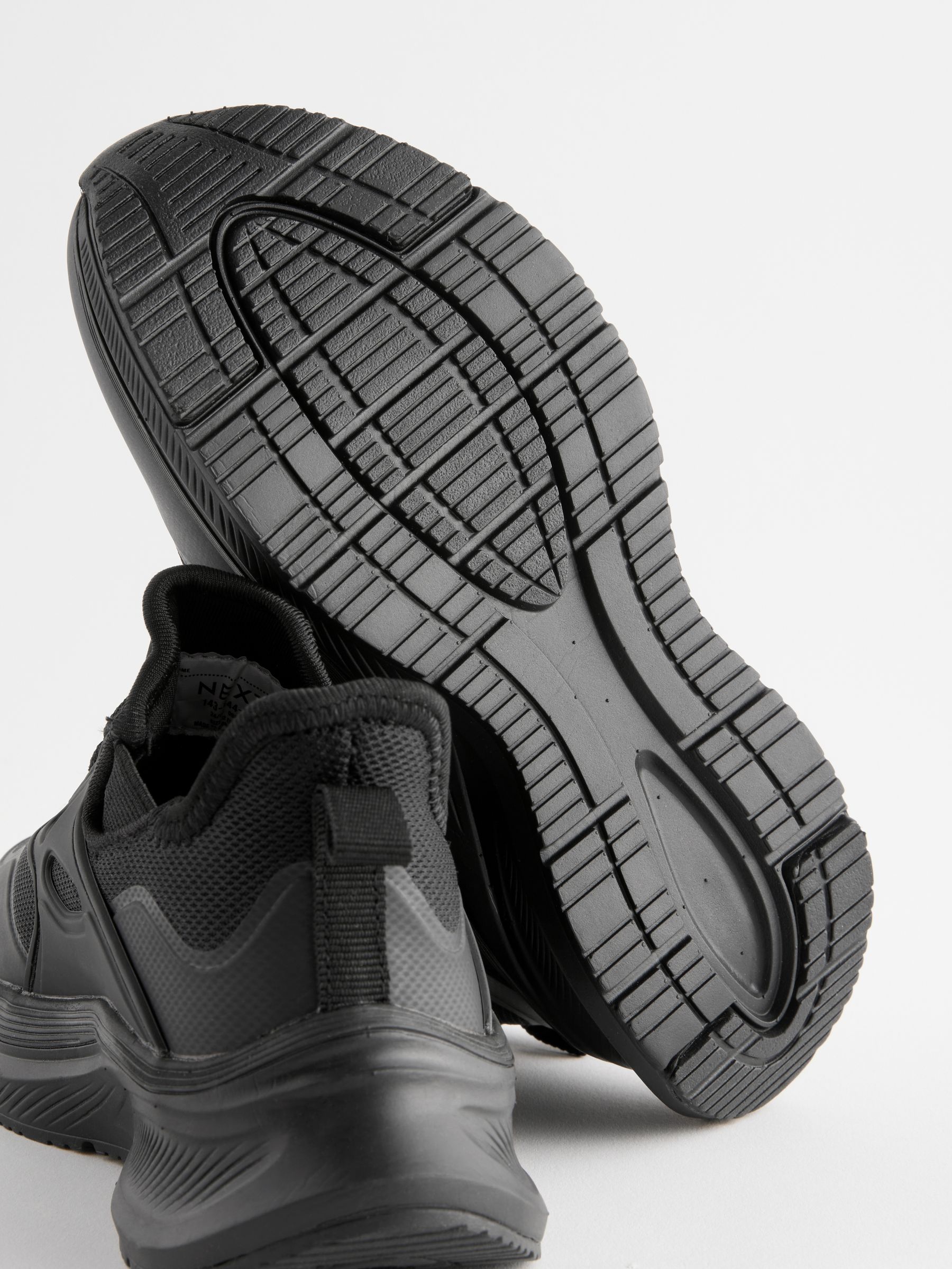 Buy Black Mesh Elastic Lace Trainers from the Next UK online shop