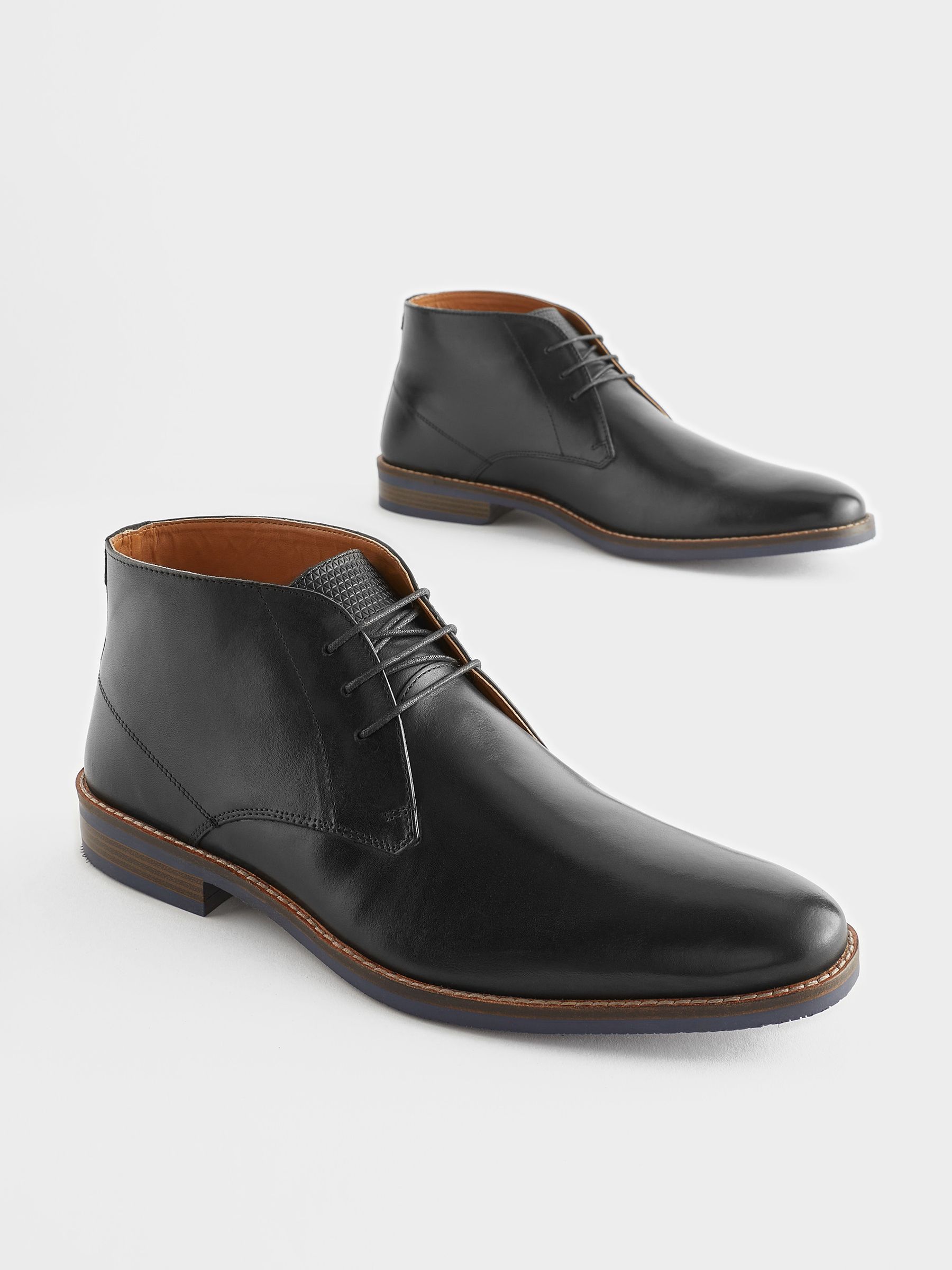 Buy Black Leather Chukka Boots from Next Ireland