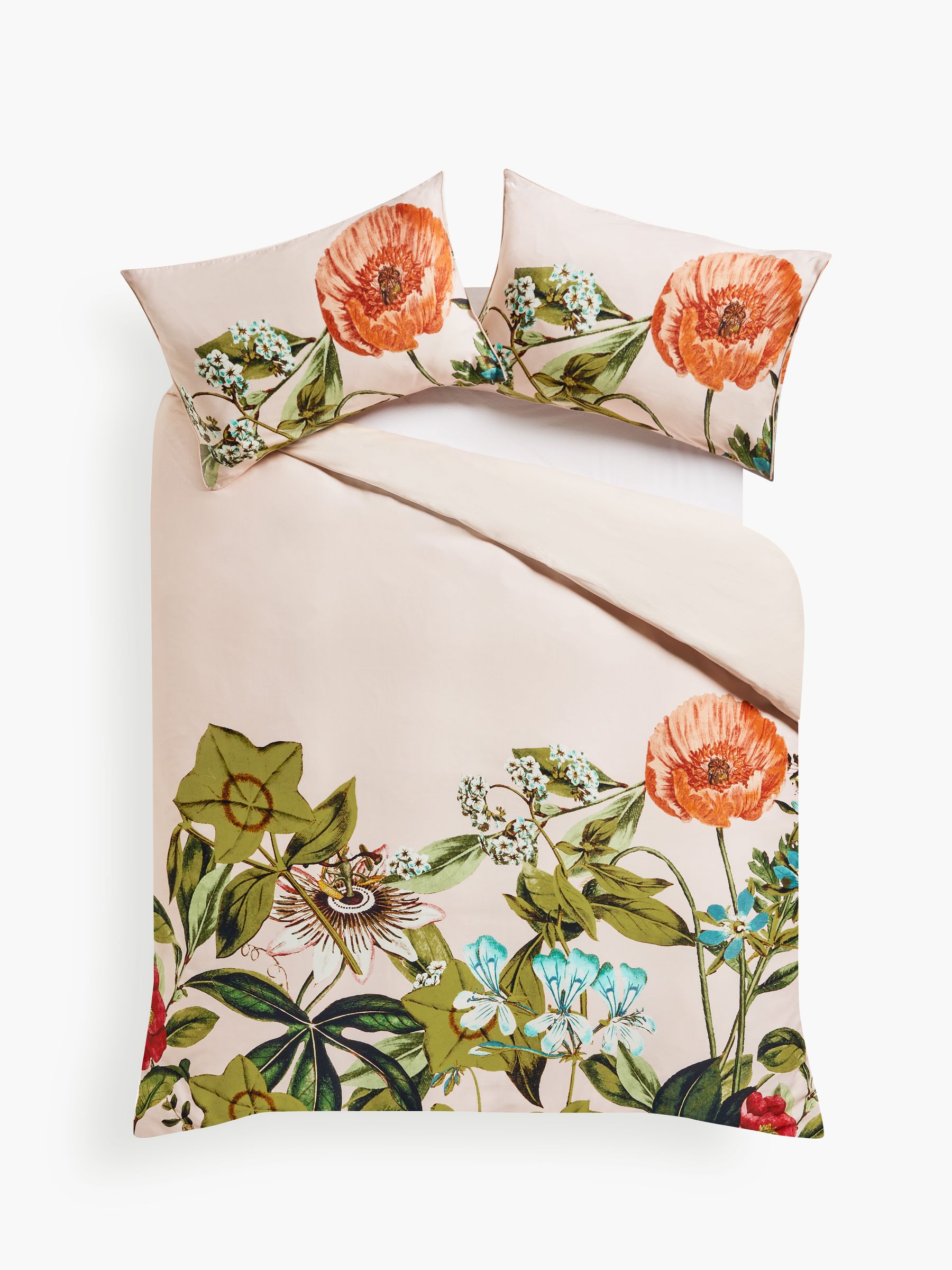 Buy Clarke & Clarke Pink Passiflora 200 Thread Count Duvet Cover and ...