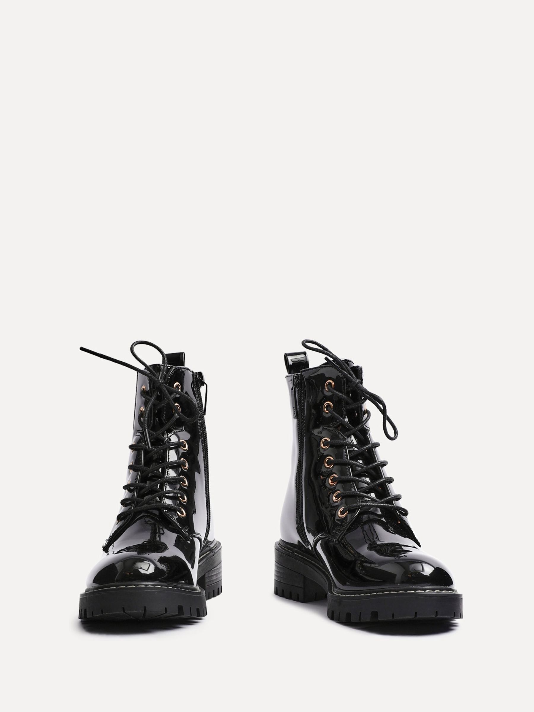 Buy Linzi Black Layna Lace Up Ankle Boots With Zip Detail from the Next ...