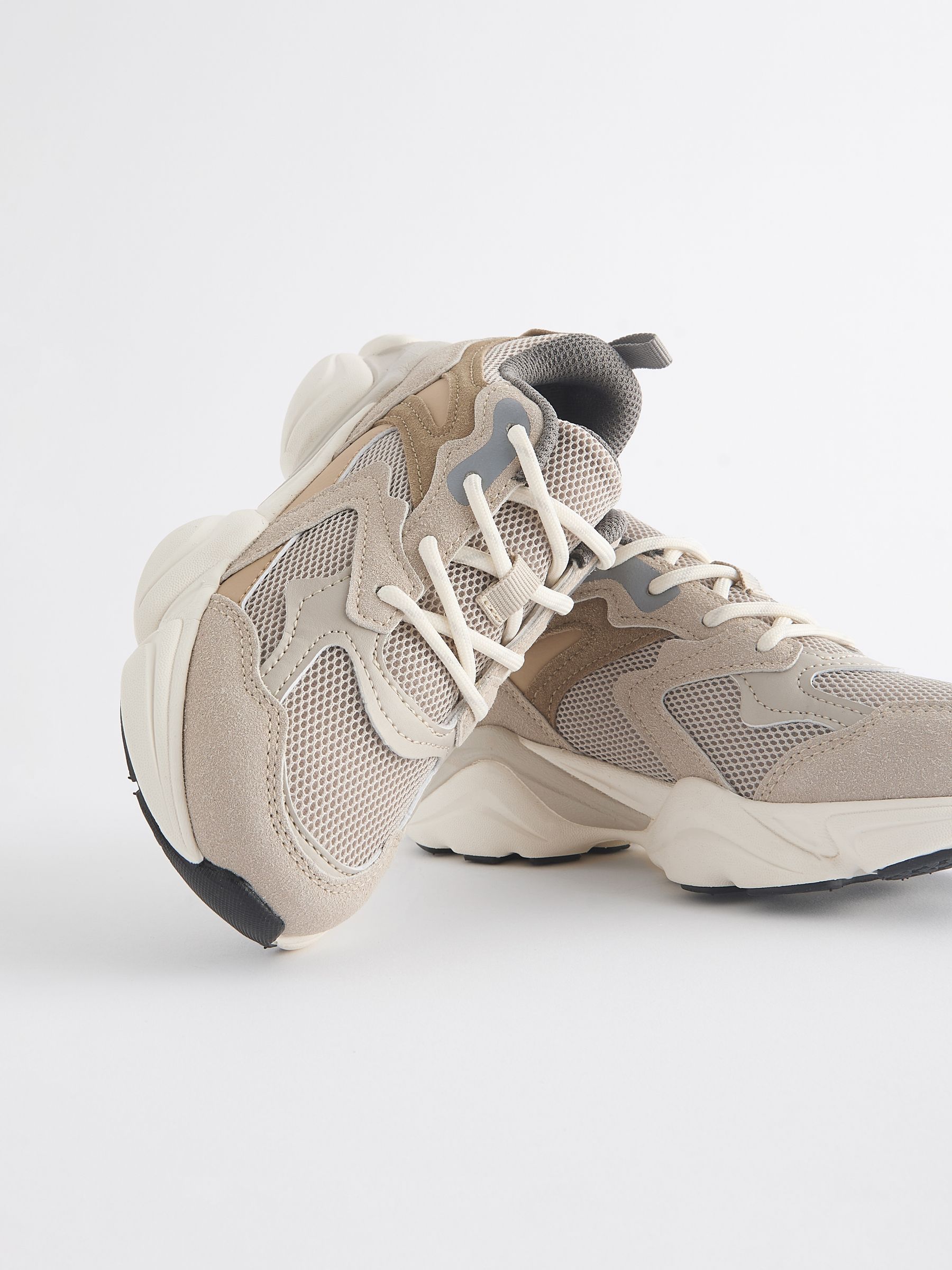 Buy Neutral Standard Fit (F) Mesh Lace Trainers from the Next UK online ...