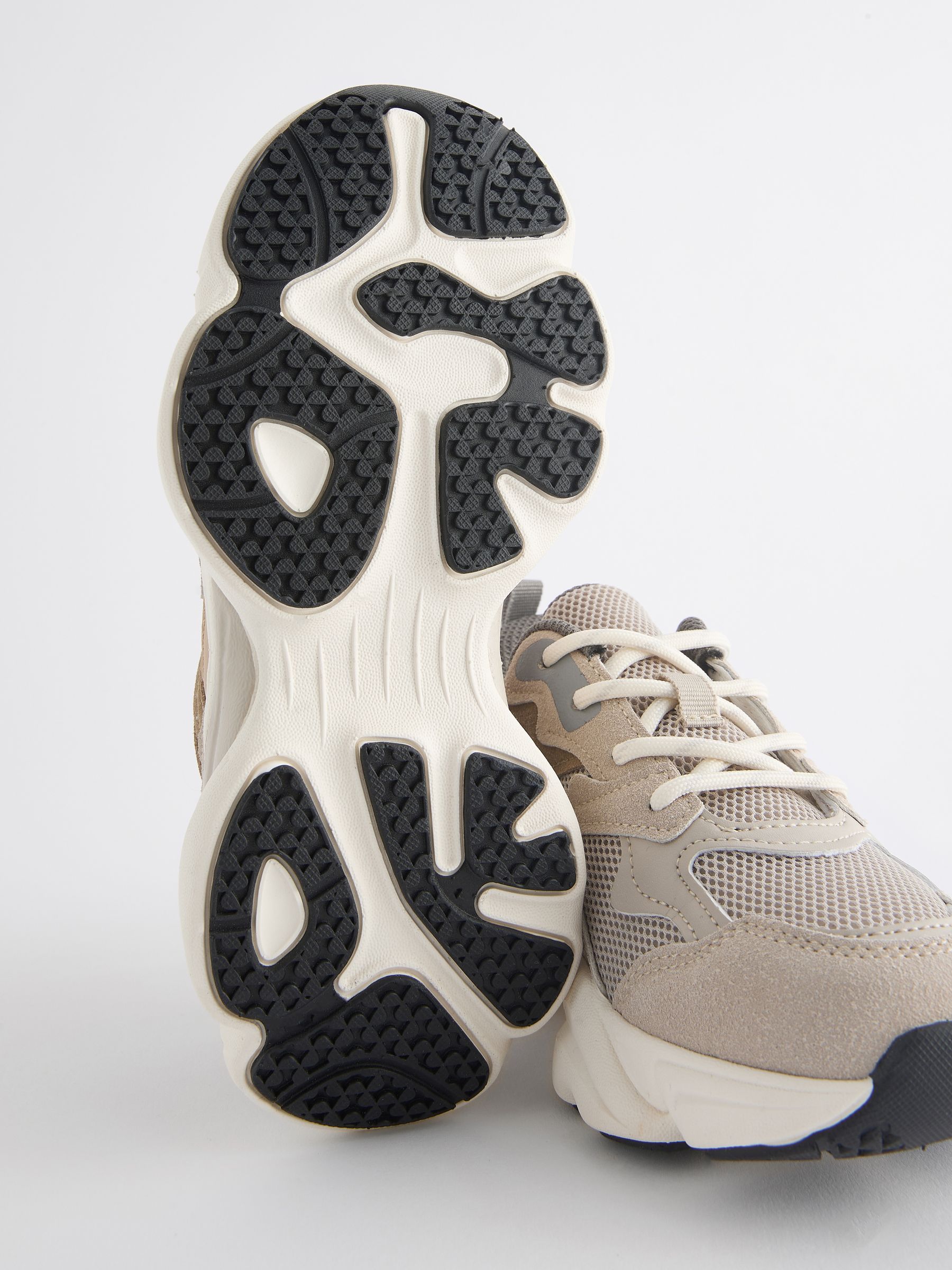 Buy Neutral Standard Fit (F) Mesh Lace Trainers from the Next UK online ...