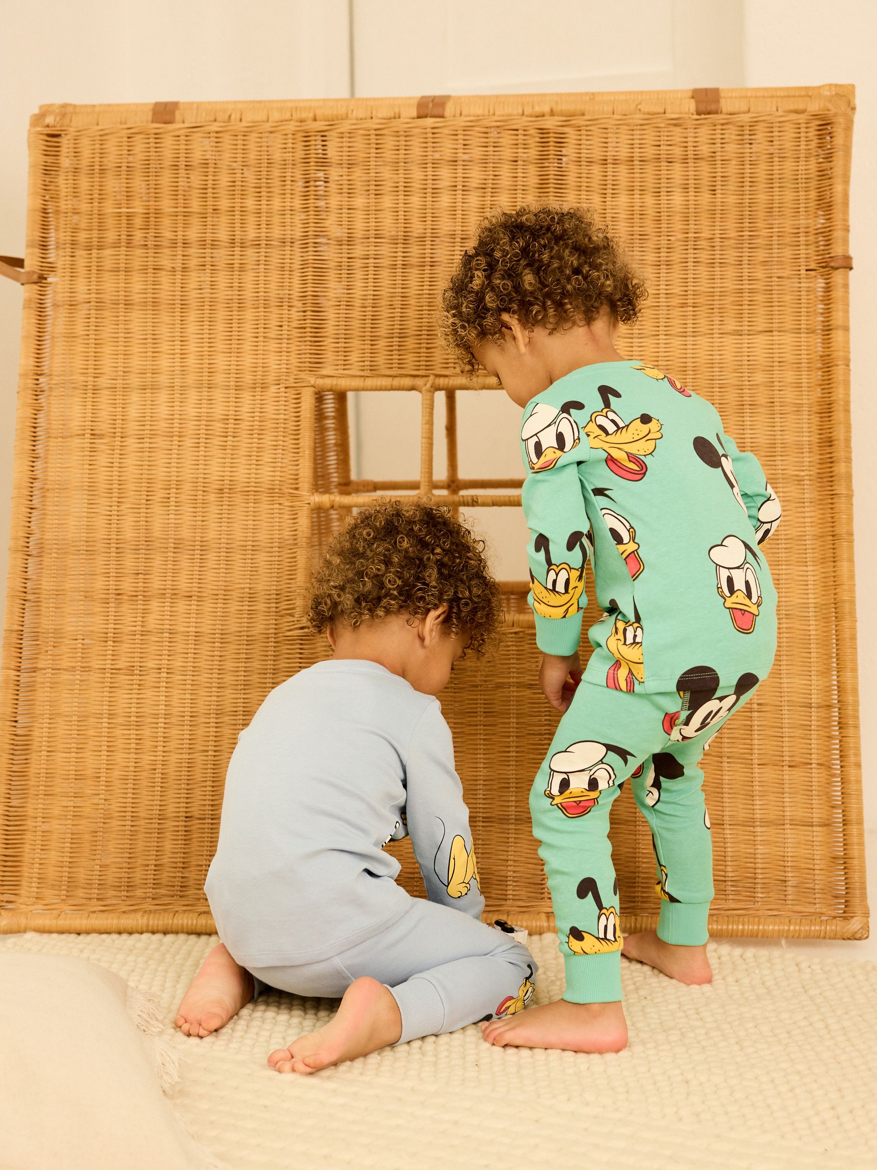 Buy Blue/Green Disney Mickey Mouse Snuggle Pyjamas 2 Pack (9mths-10yrs ...