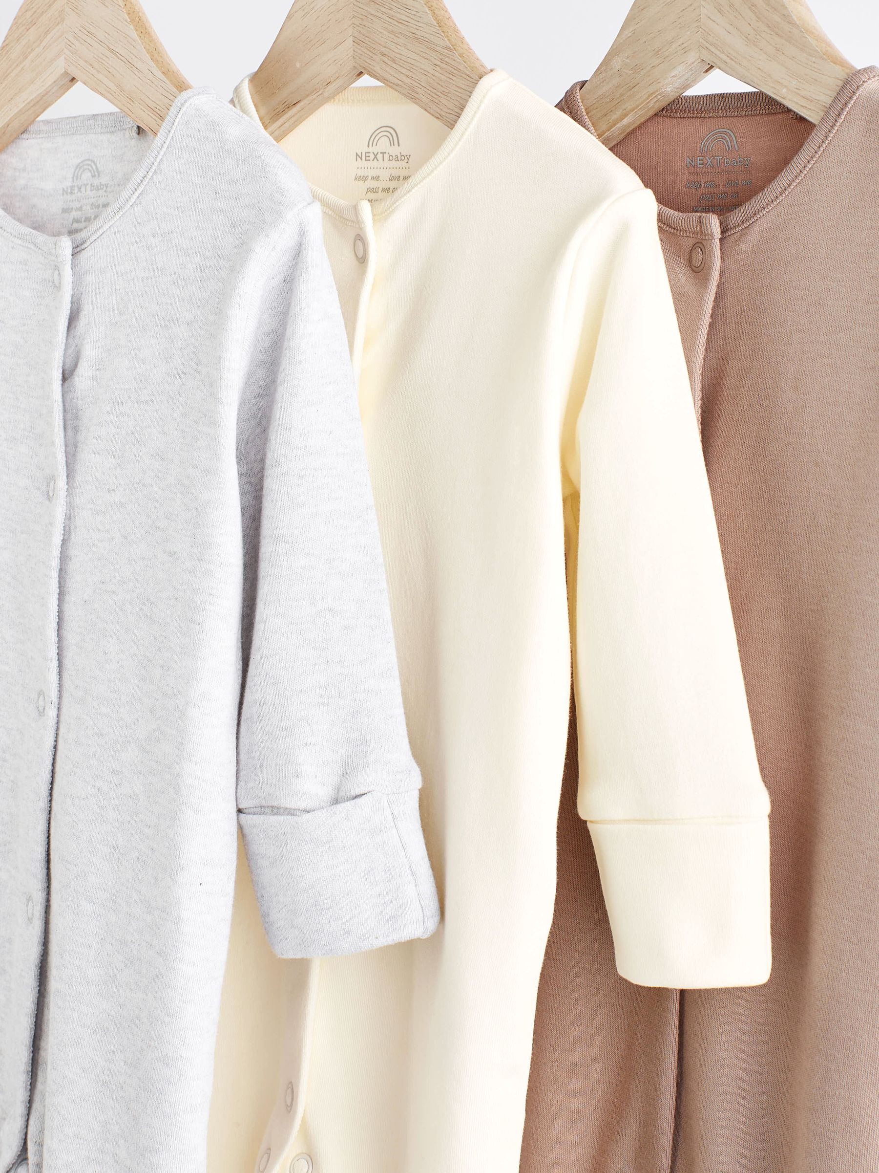 Buy Neutral Baby 100% Cotton Sleepsuits 3 Pack (0-2yrs) from Next Australia