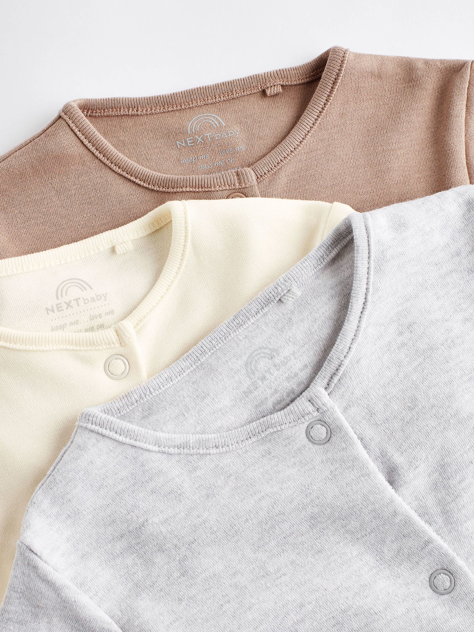 Buy Neutral Baby 100% Cotton Sleepsuits 3 Pack (0-2yrs) from the Next ...