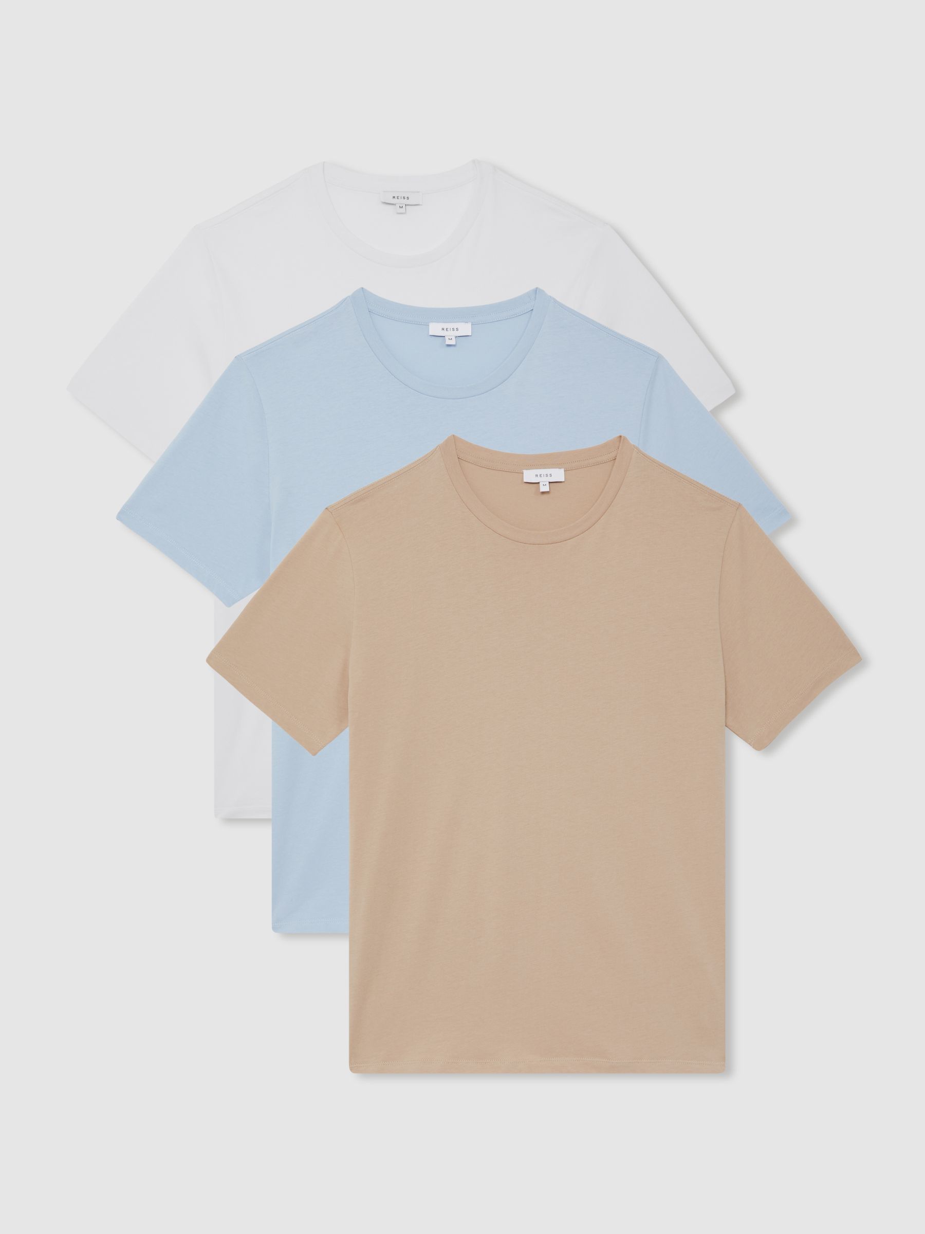 Buy Reiss Neutral Bless 3 Pack Cotton Crew-Neck T-shirts 3 Pack from ...