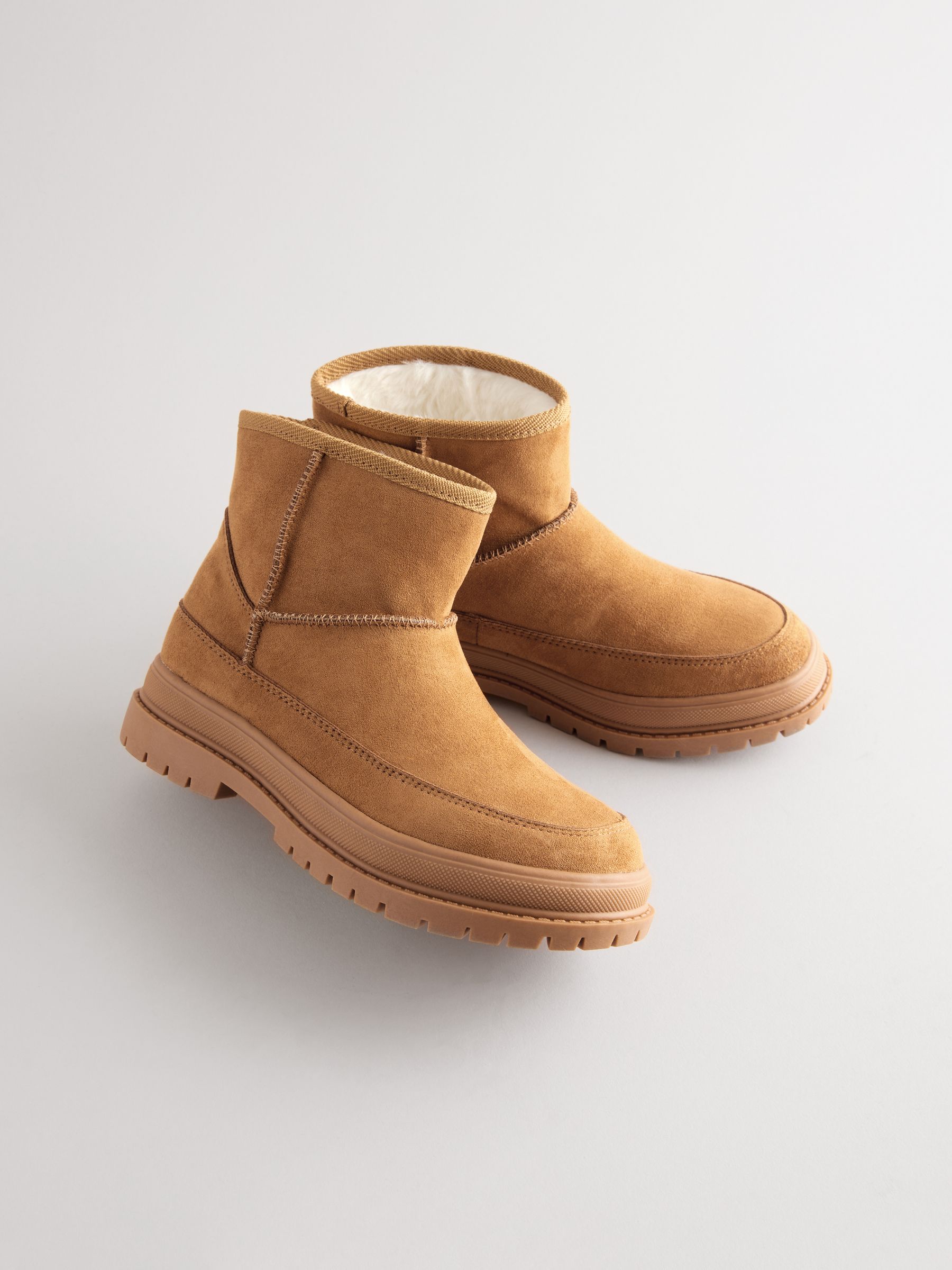 Buy Tan Brown Faux Fur Suede Boots from the Next UK online shop