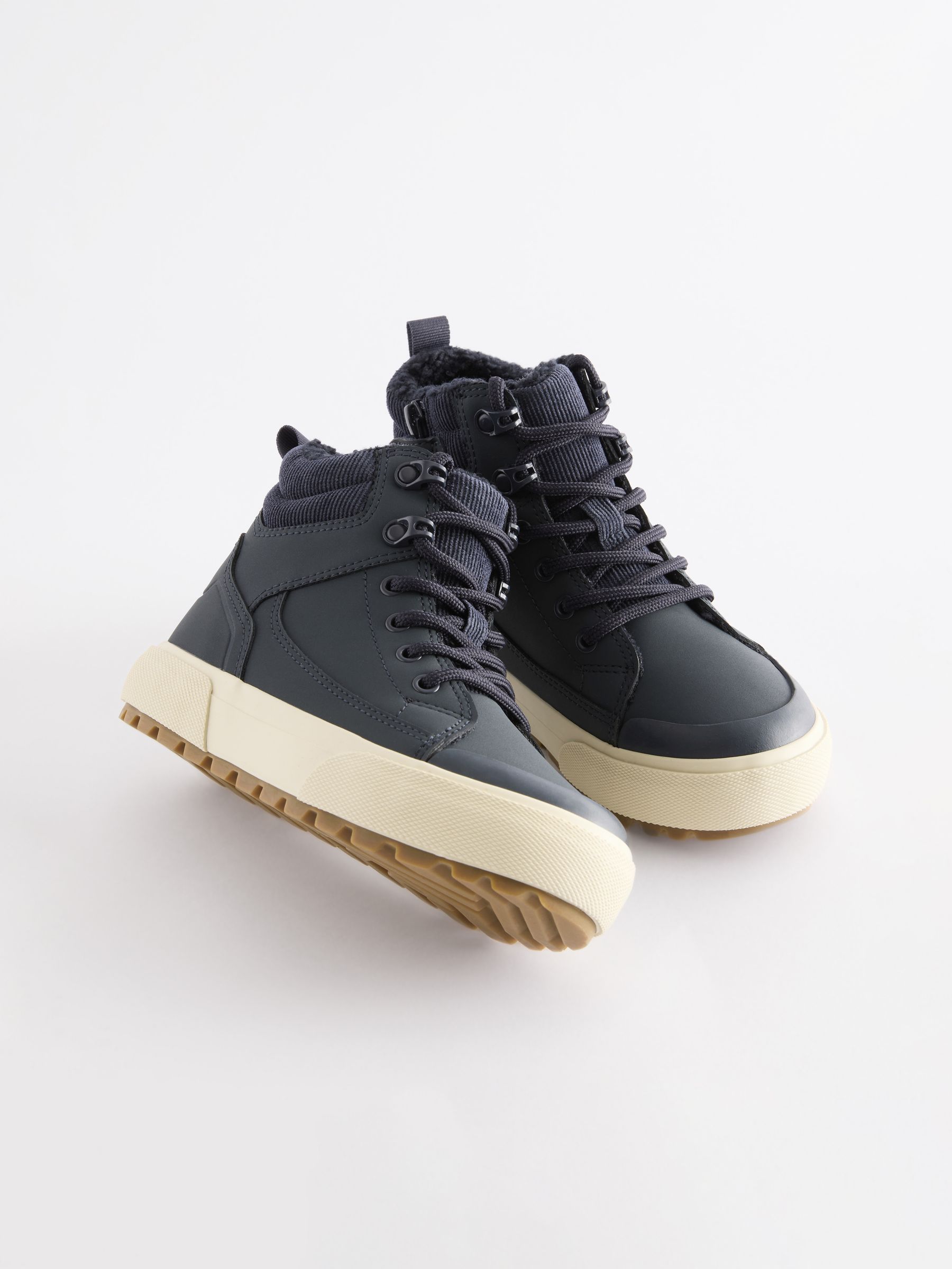 Buy Navy Standard Fit (F) Warm Lined High Top Boots from Next United ...