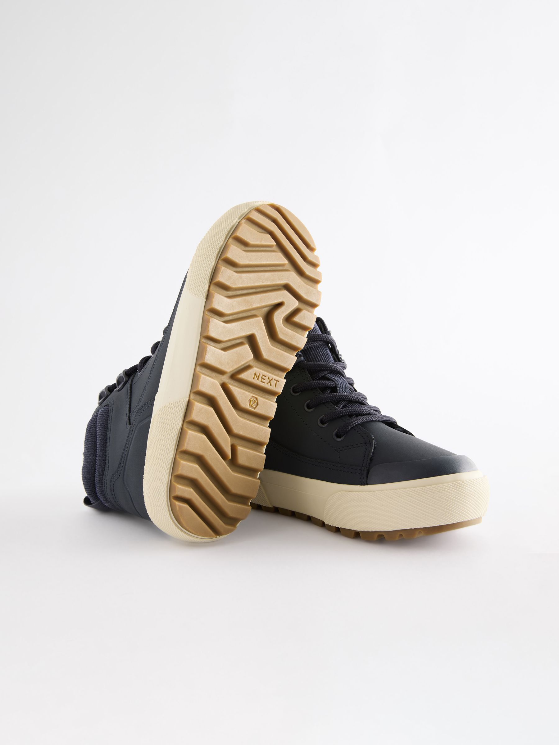 Buy Navy Standard Fit (F) Warm Lined High Top Boots from Next United ...