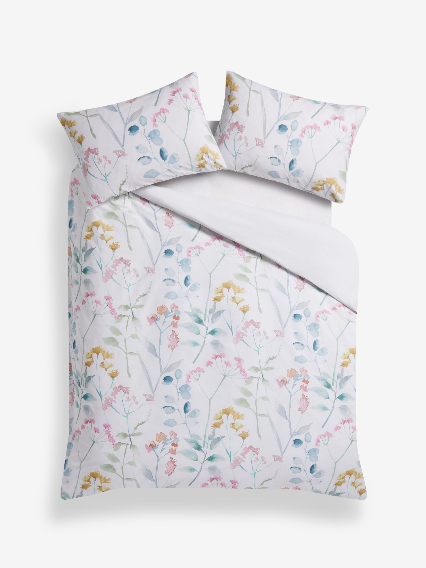 Buy Pastel Isla Watercolour Floral 100% Cotton Duvet Cover and ...
