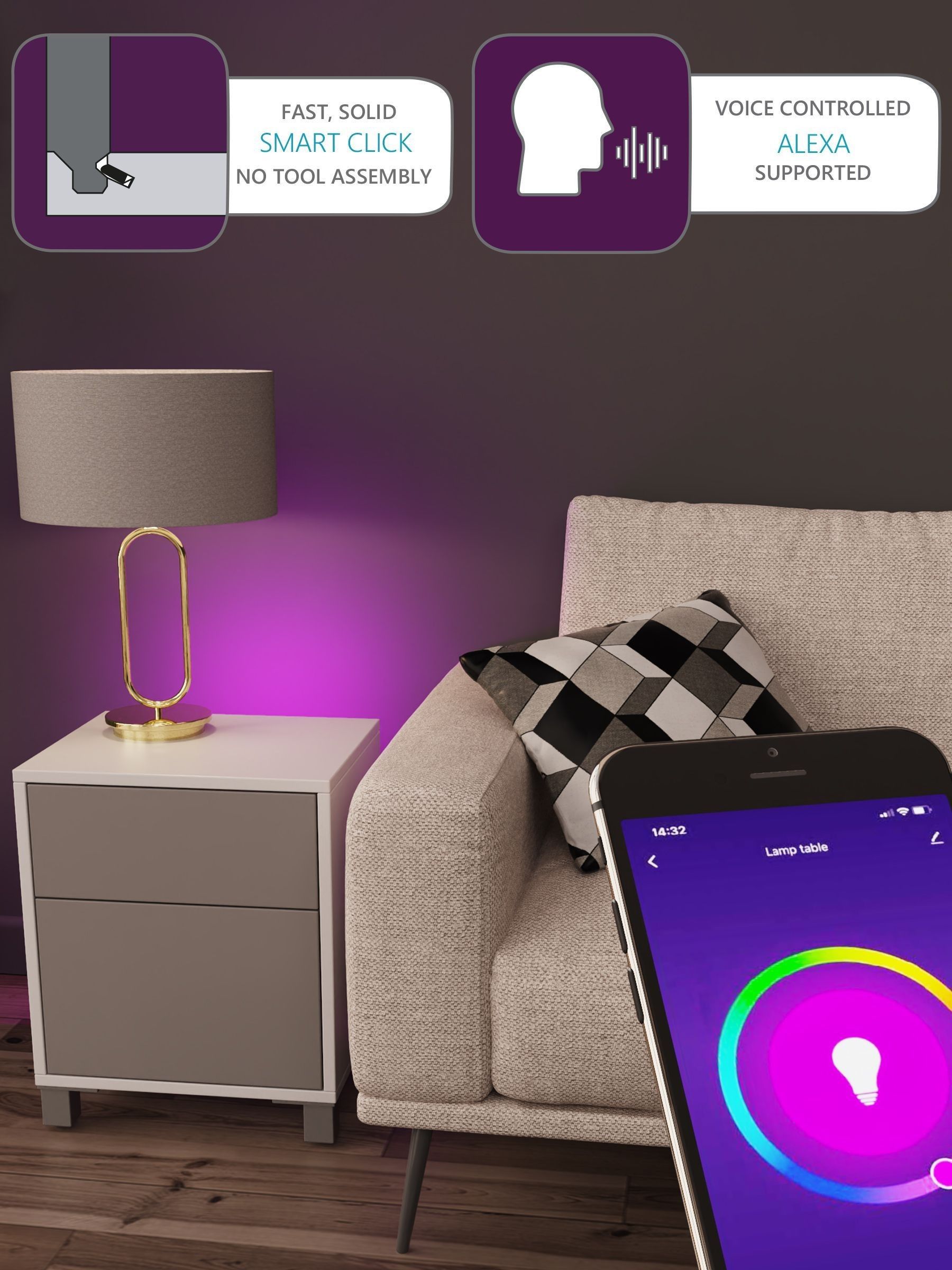 Buy Frank Olsen Grey Smart LED Side Table from the Next UK online shop