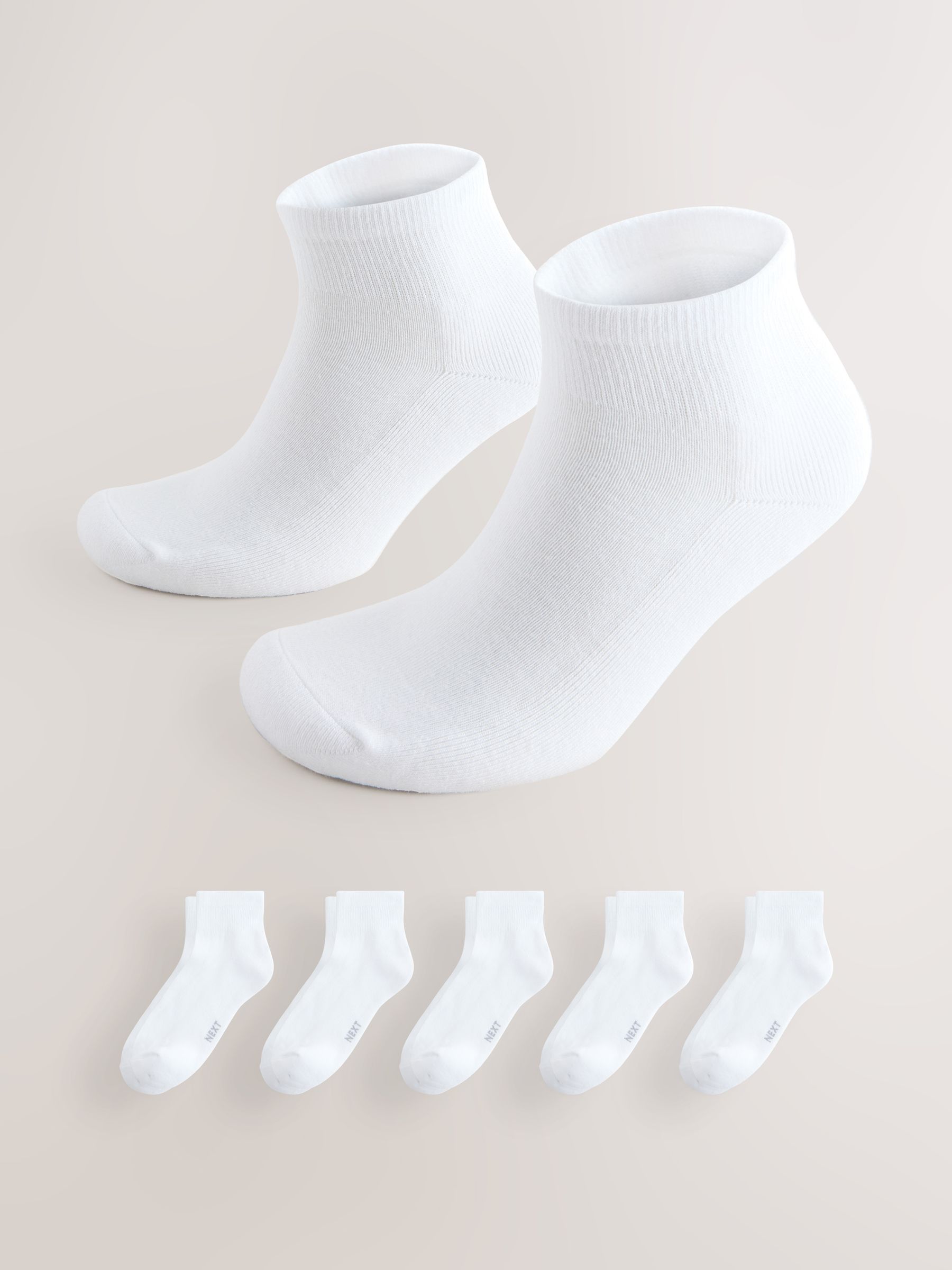 Buy White 5 Pack Cushioned Mid Trainer Socks from Next Saudi Arabia
