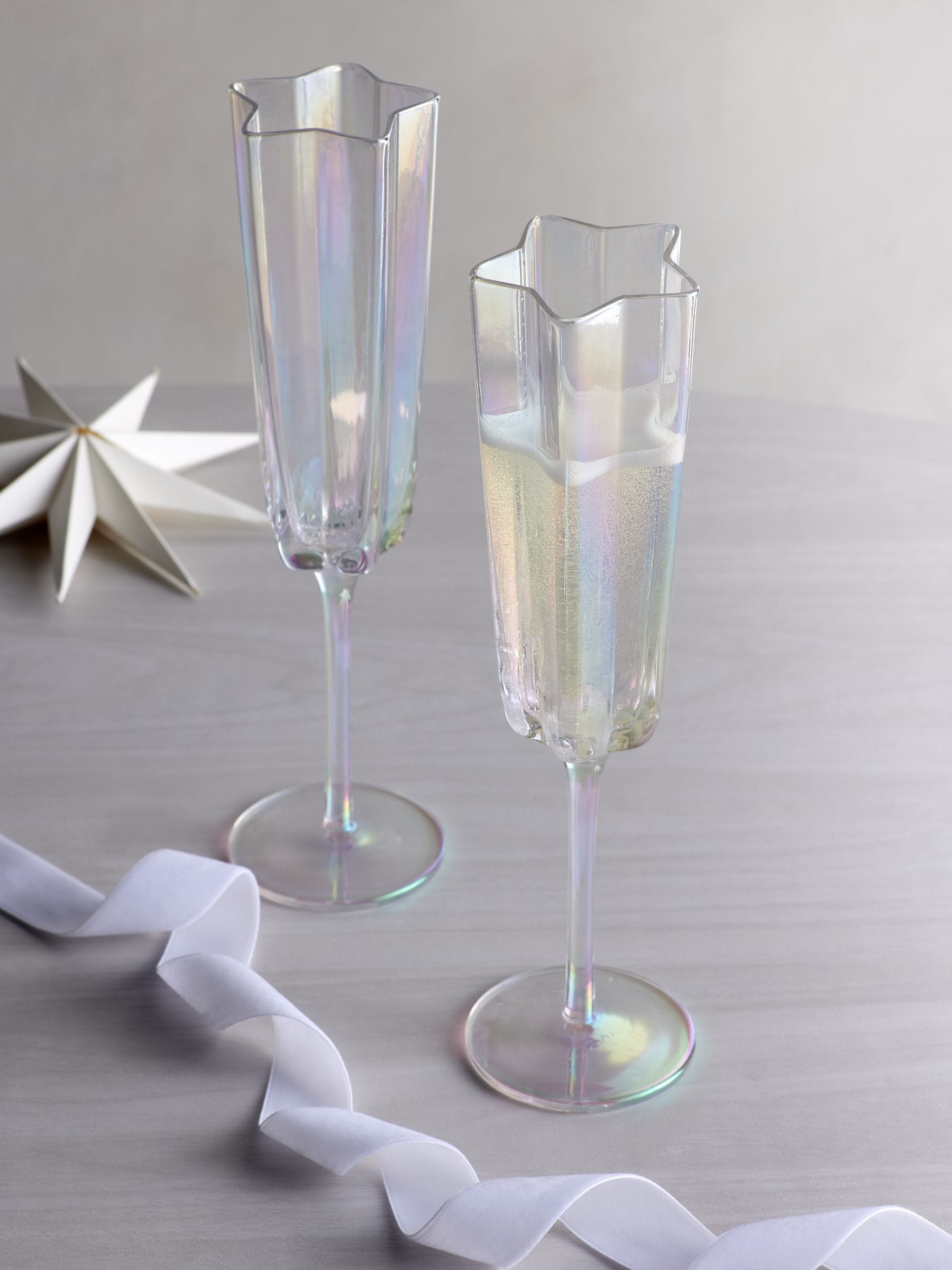Buy Set of 2 Iridescent Star Champagne Flutes from Next Luxembourg