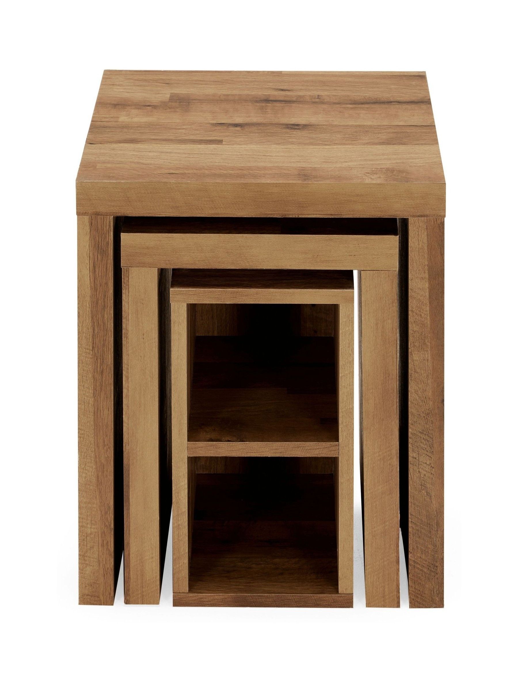 Buy Dark Bronx Oak Effect Rectangle Set of 3 Nest of Tables from the ...