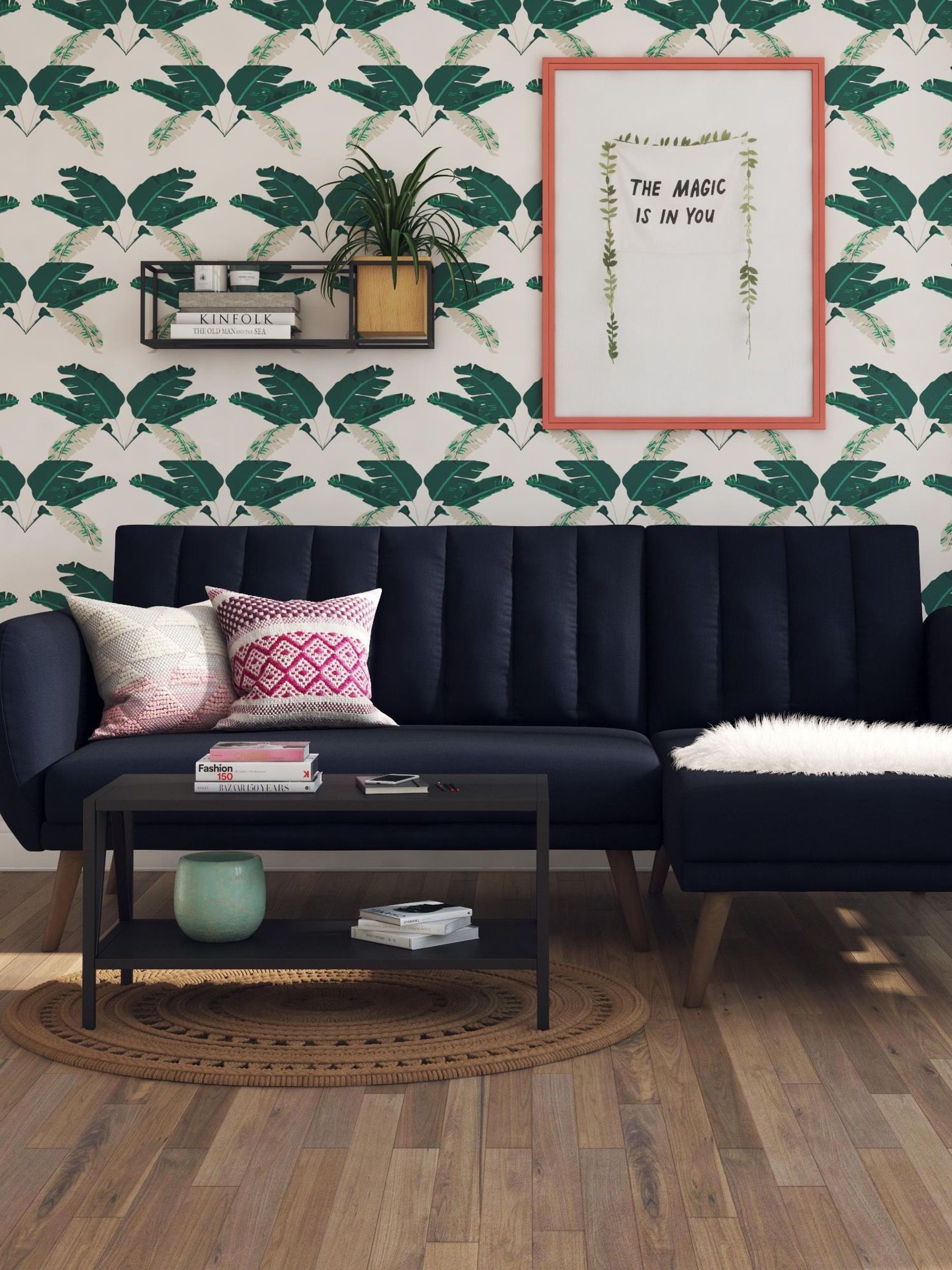 Buy Novogratz Blue Brittany Linen Sectional Sofa Bed from the Next UK ...