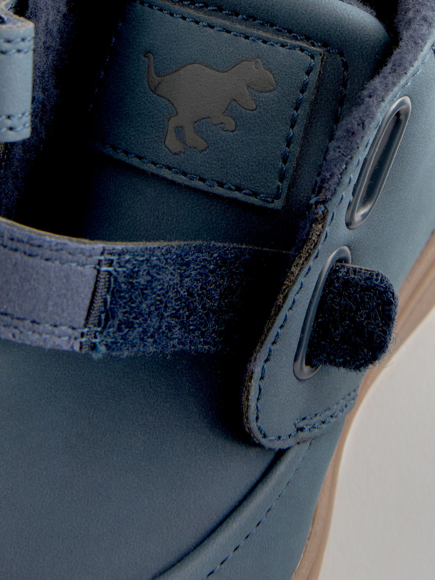 Buy Navy Blue Standard Fit (F) Warm Lined Touch Fastening Boots from ...