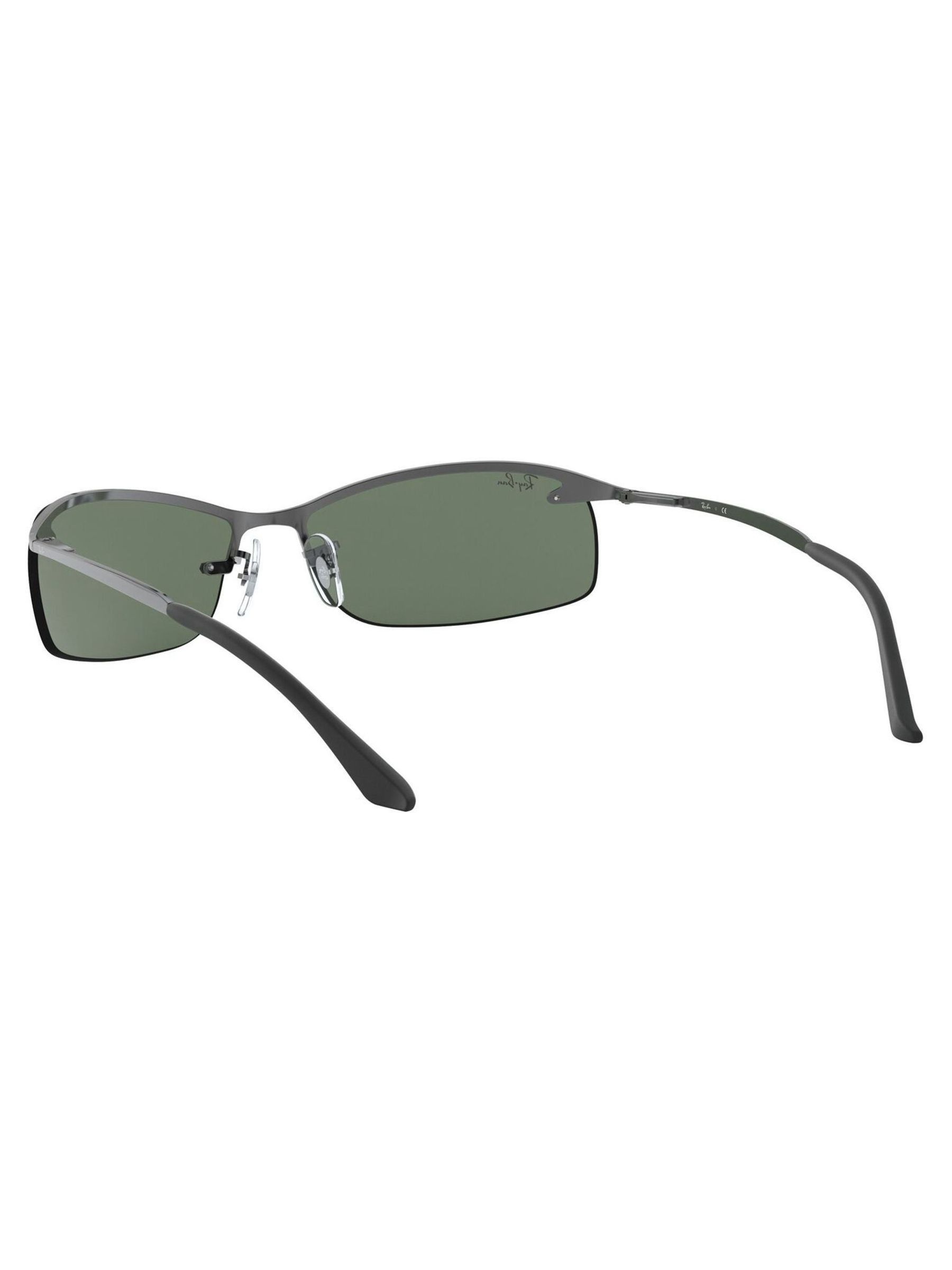 Buy Ray-Ban Gunmetal and Green Lens RB3183 Semi Rimless Sunglasses from ...