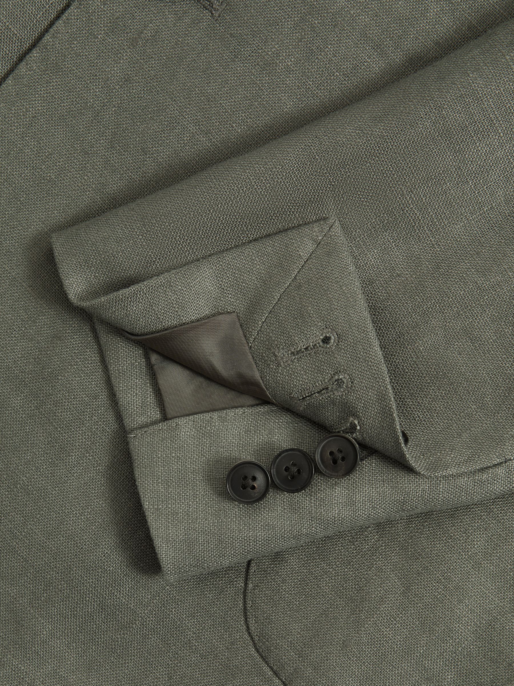 Buy Reiss Dark Sage Halgas Linen Double Breasted Blazer from the Next ...