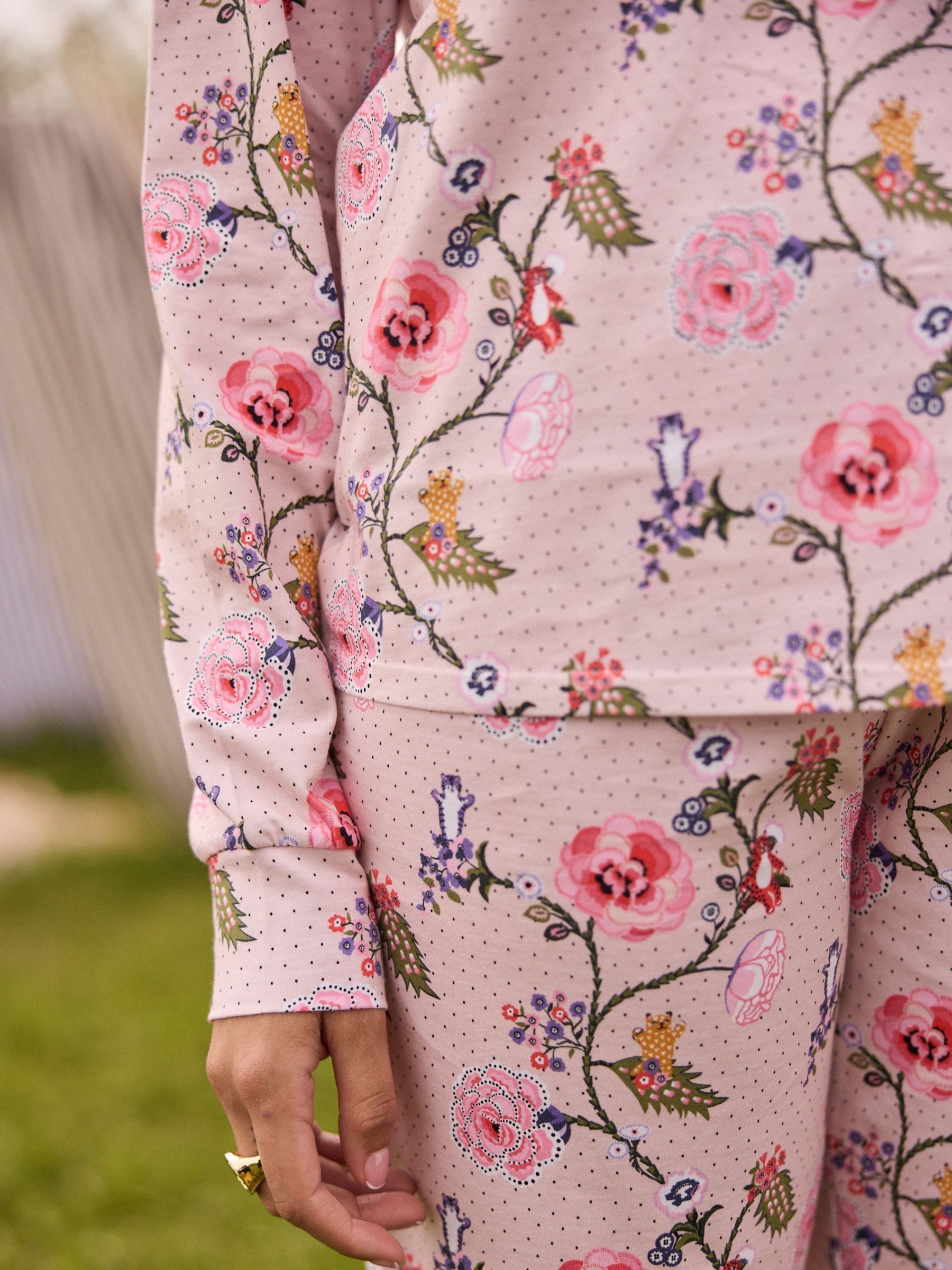 Buy Cath Kidston Pale Pink Floral 100% Cotton Henley Pyjamas from the ...