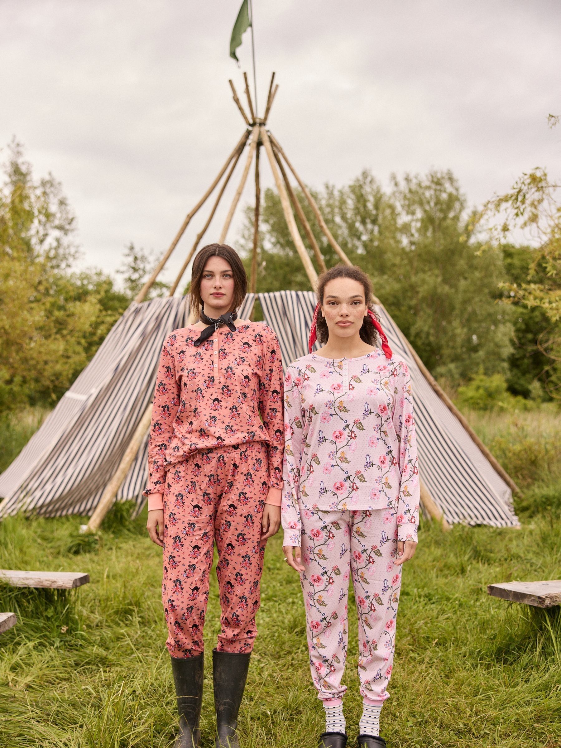 Buy Cath Kidston Pale Pink Floral 100% Cotton Henley Pyjamas from the ...