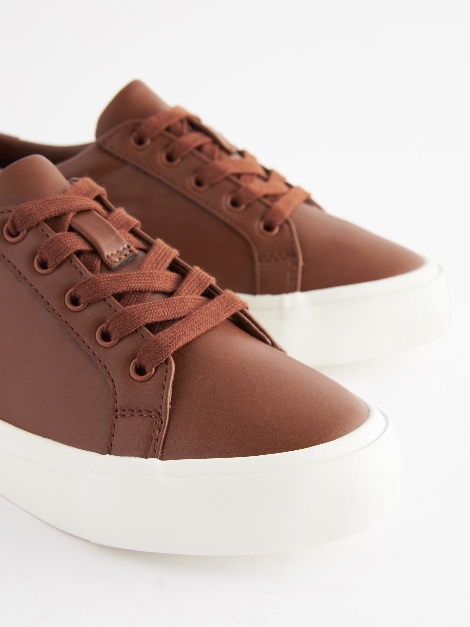 Buy Tan Brown Lace Up Smart Trainers from the Next UK online shop