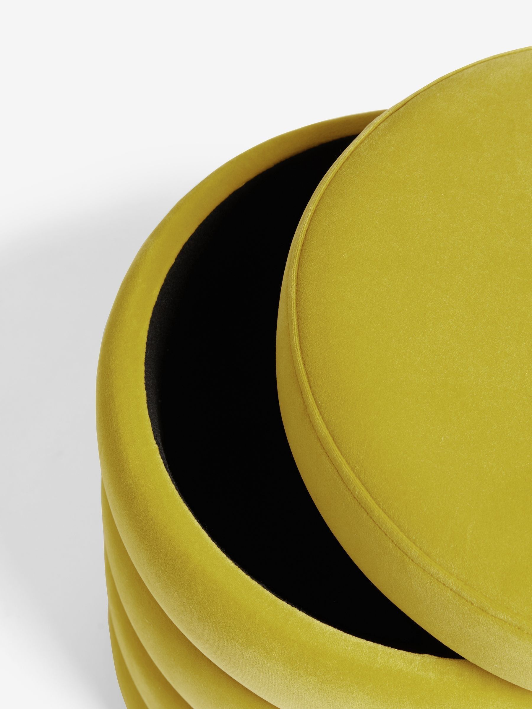 Buy Soft Velvet Chartreuse Yellow Stella Ribbed Storage Stool from the ...
