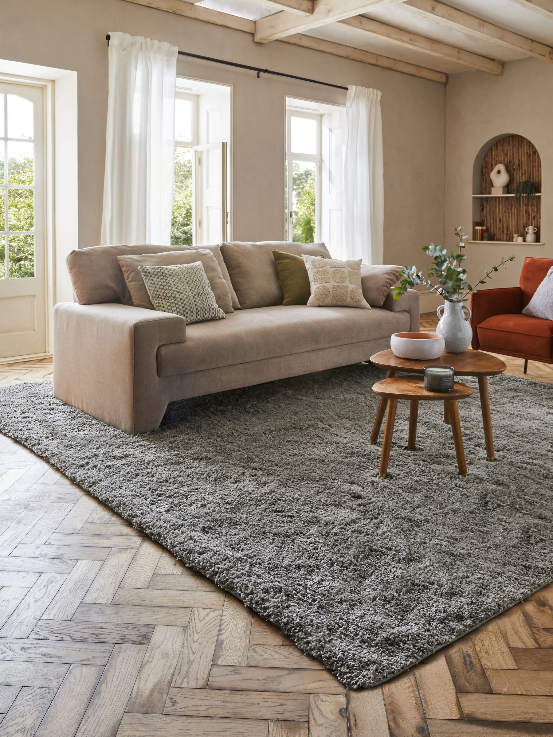Buy Grey Premium Cosy Shaggy Rug from the Next UK online shop