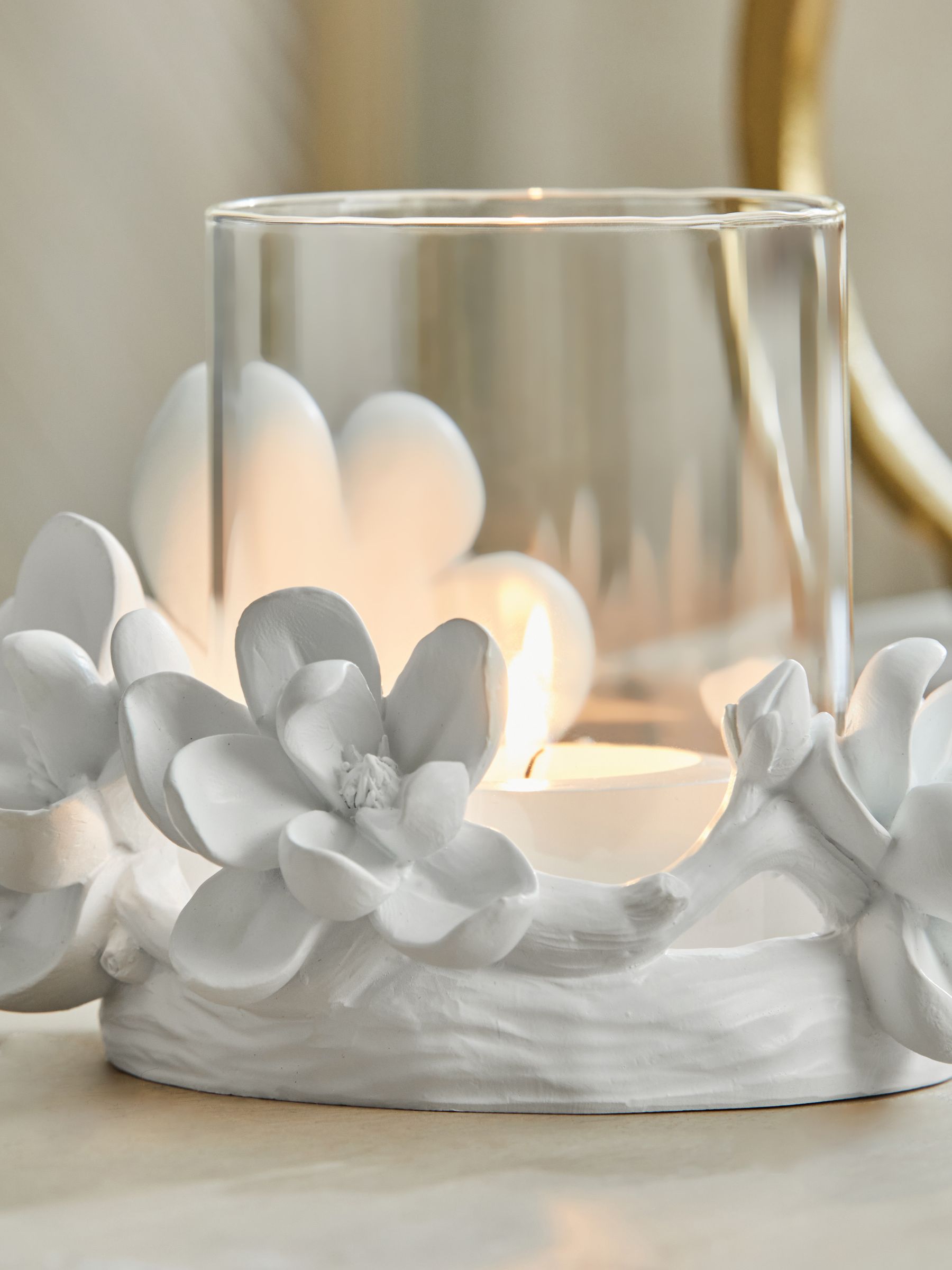 Buy White Floral Tealight Candle Holder from the Next UK online shop