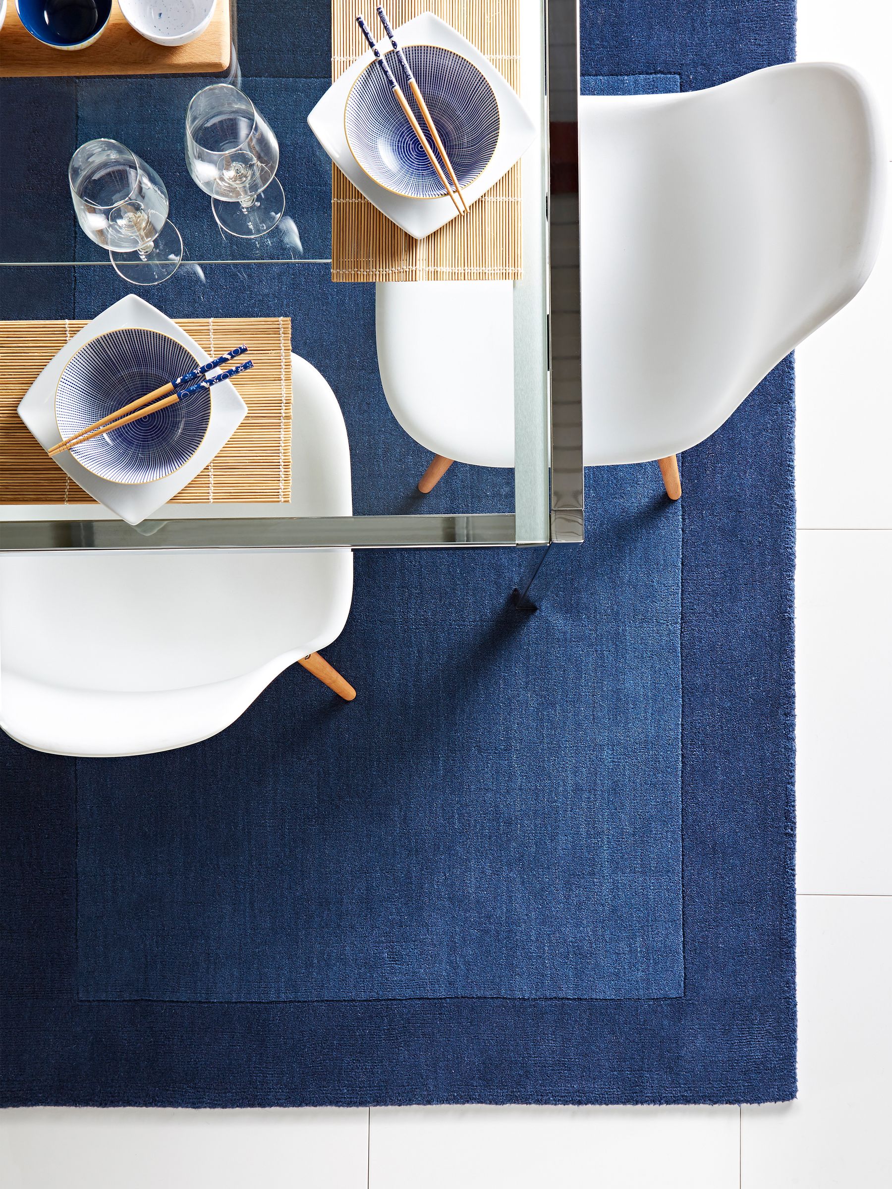 Buy Origin Rugs Navy Borders Rug from the Next UK online shop