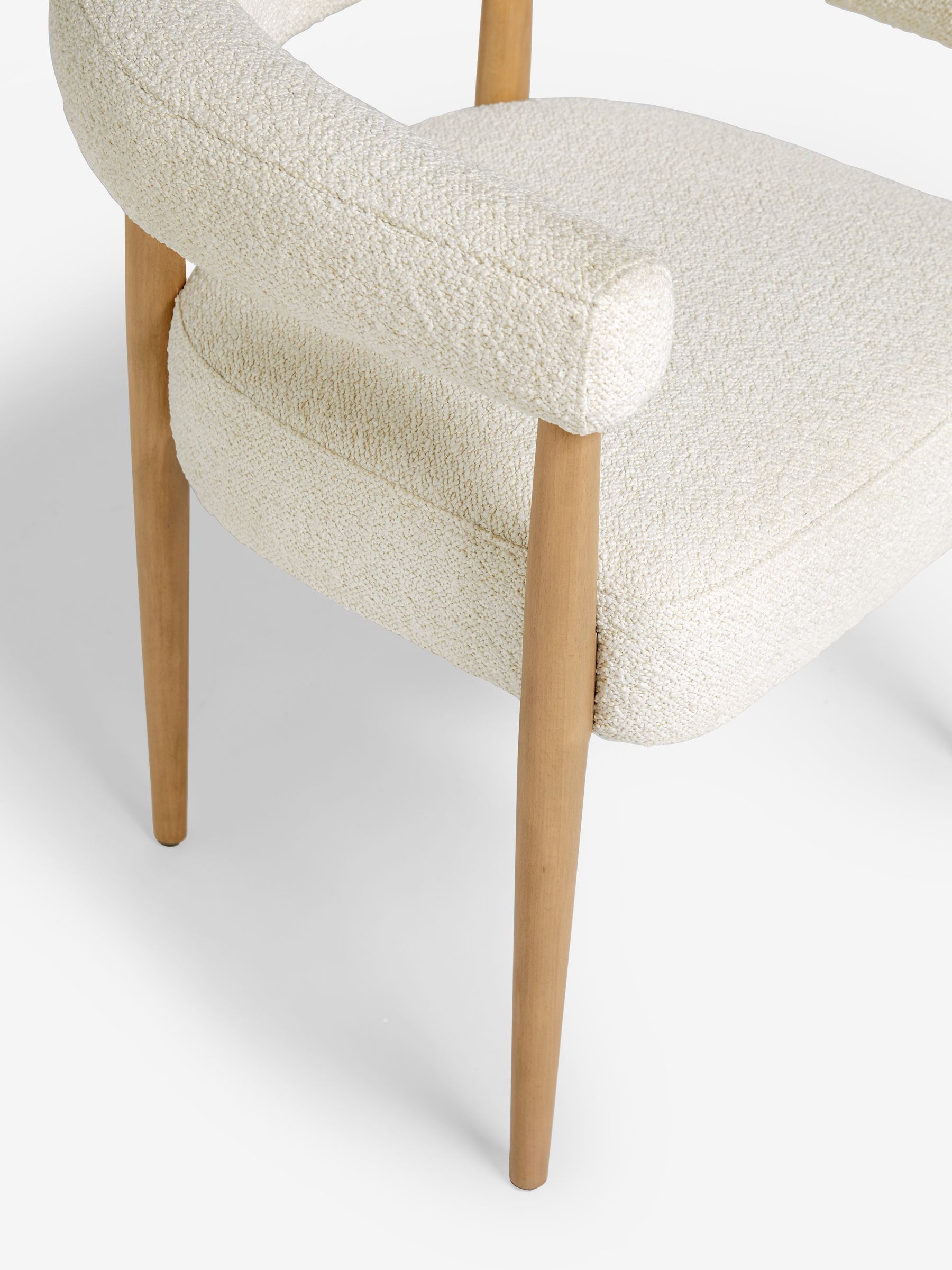 Buy Set of 2 Casual Boucle Oyster Light Wood Leg Aire Dining Chairs ...