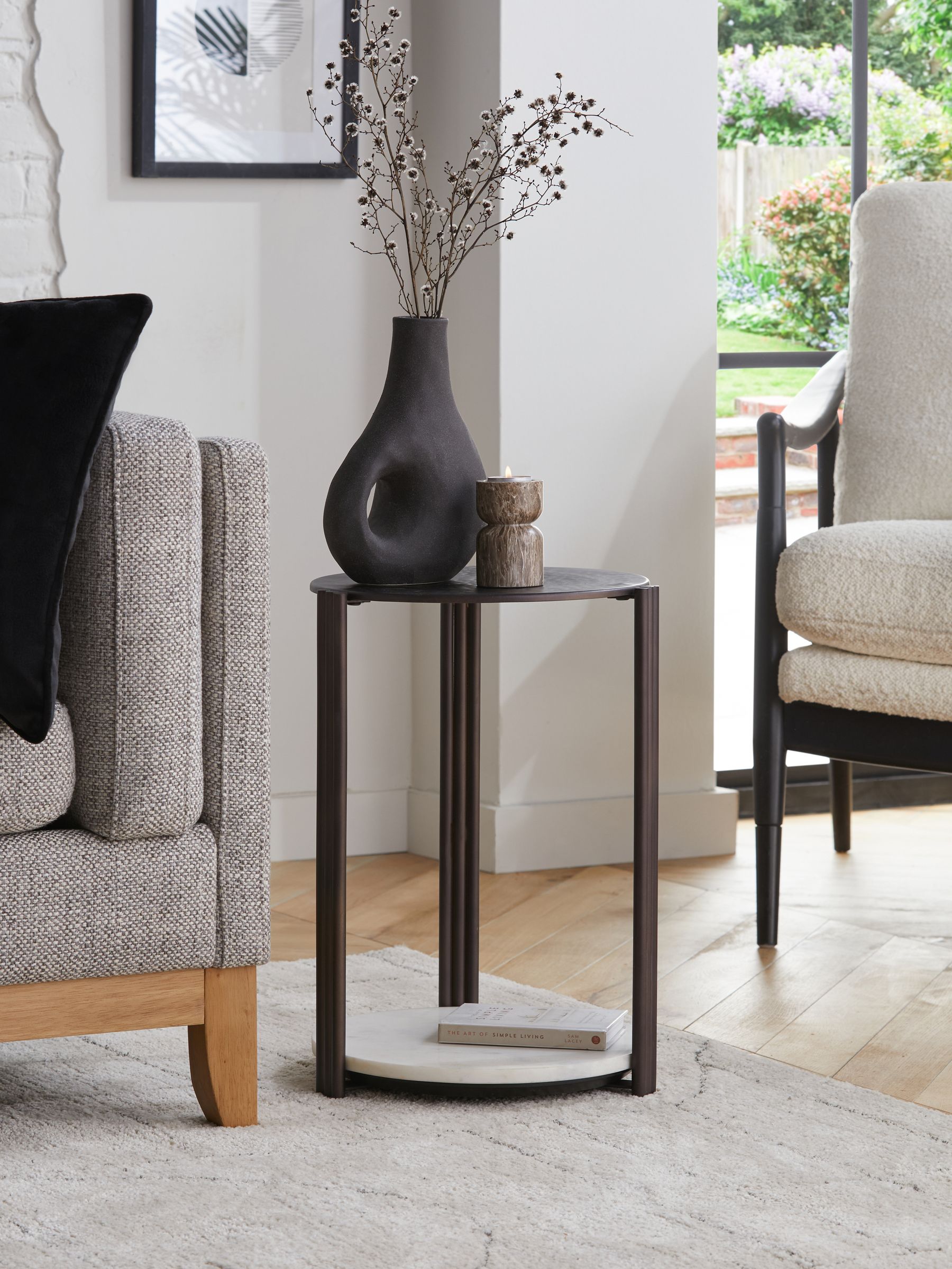 Buy Black Metal and Marble Side Table from the Next UK online shop
