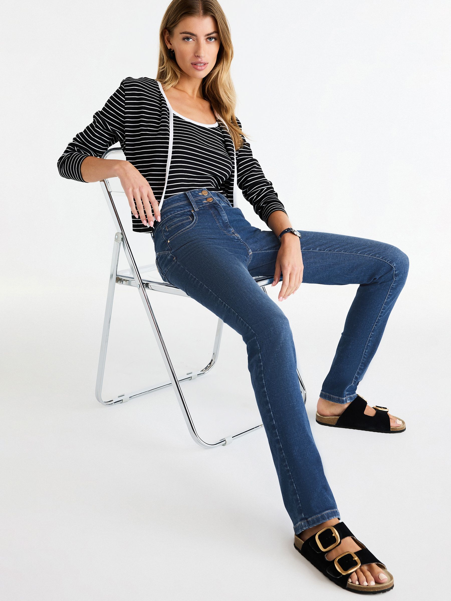 Buy Mid Blue Wash Slim Lift And Shape Jeans from Next United Arab Emirates