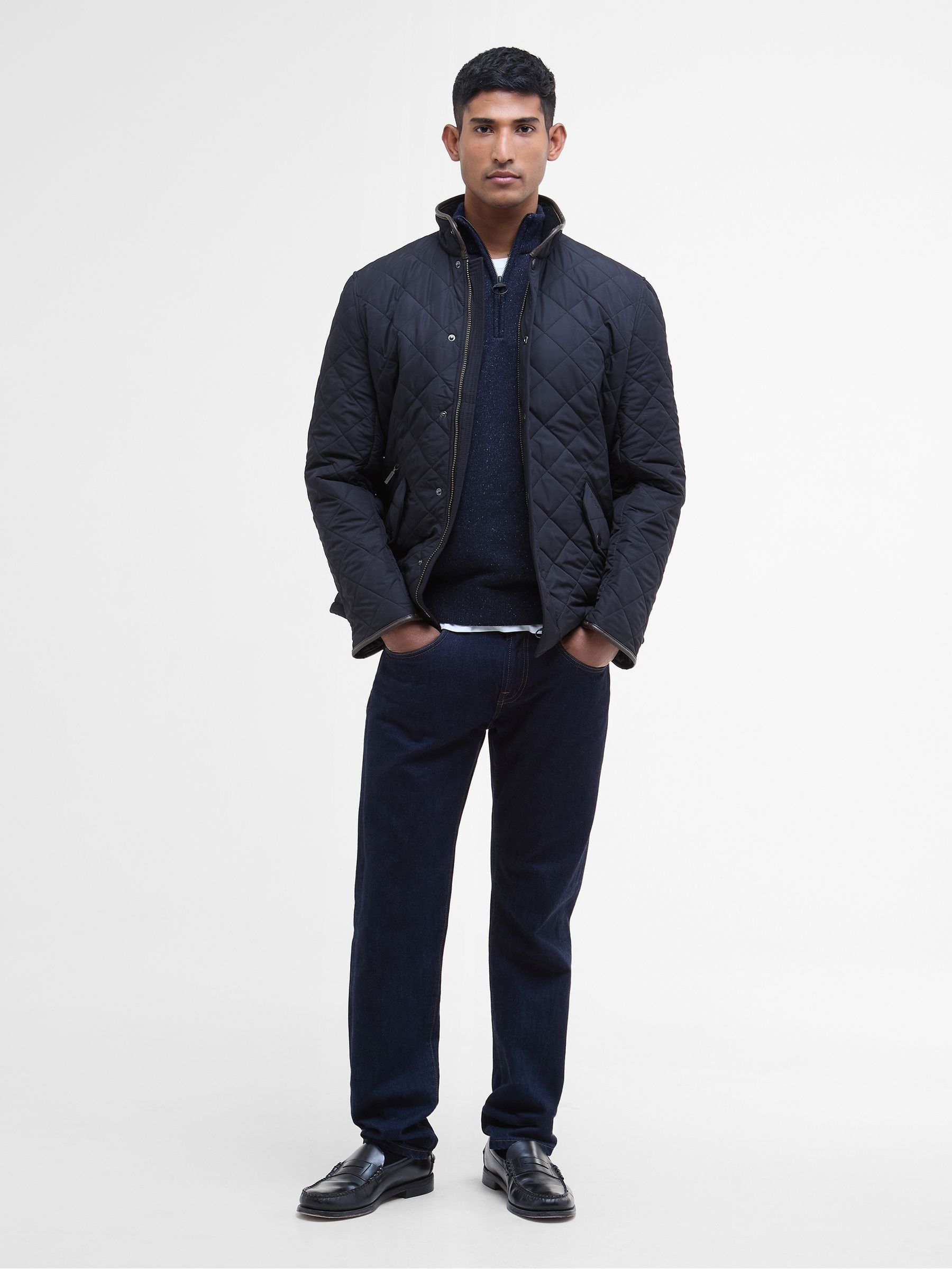 Buy Barbour® Navy Powell Quilted Jacket from the Next UK online shop